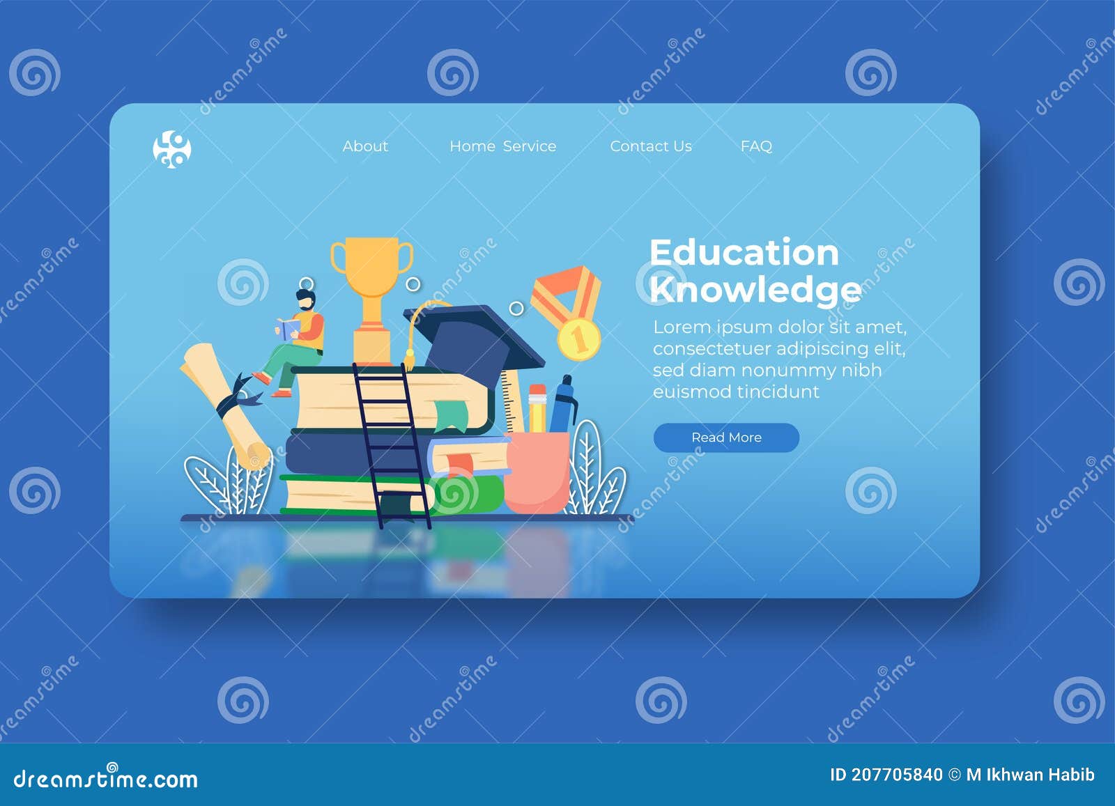 Modern Flat Design Vector Illustration. Education Knowledge Landing ...