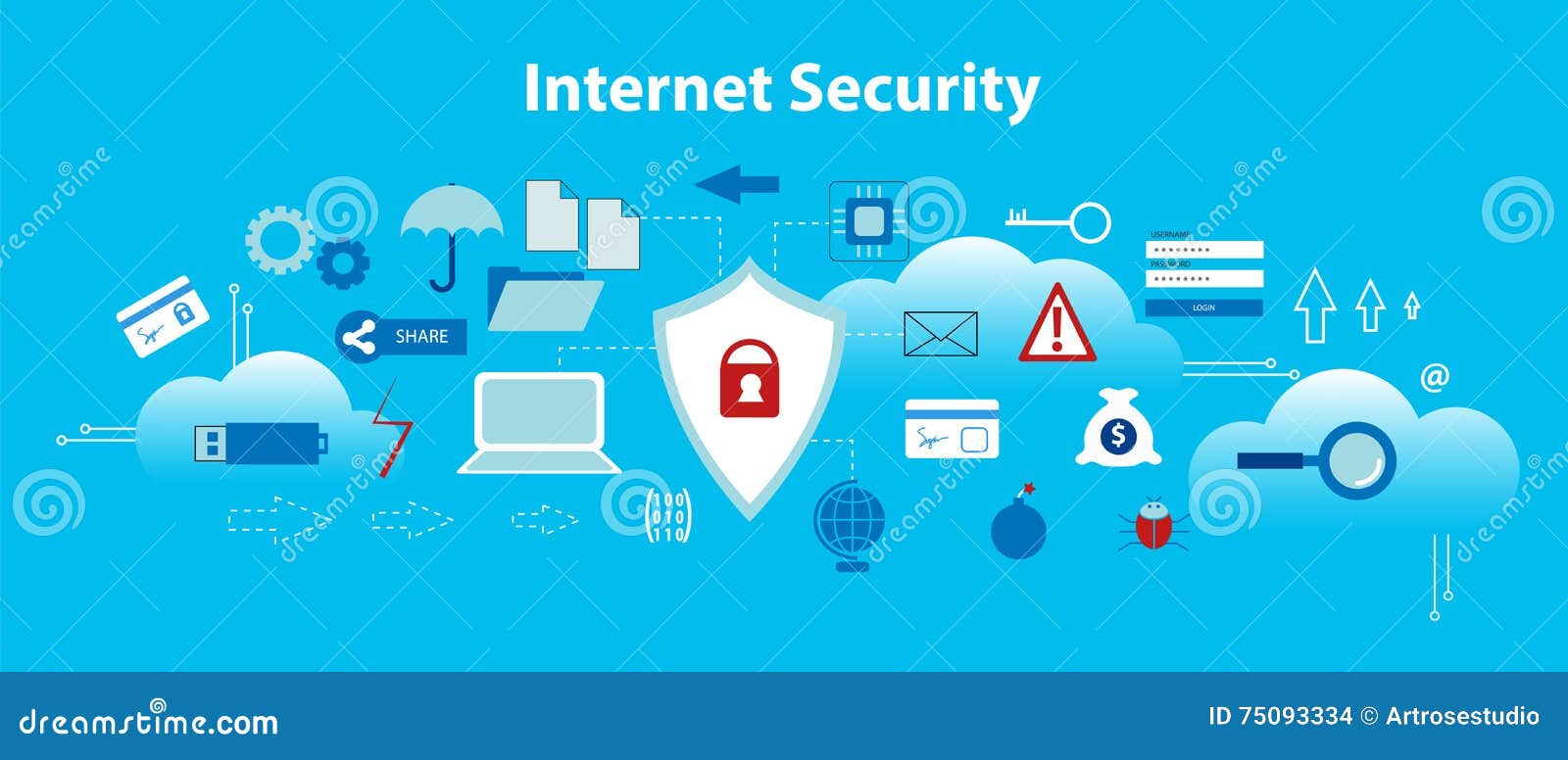 Modern Flat Design Vector Illustration, Infographic Concept of Internet ...