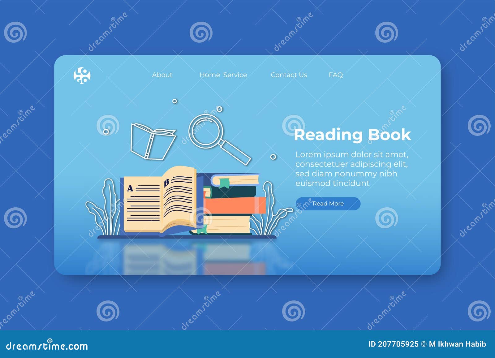 Modern Flat Design Vector Illustration. Reading Book Landing Page and ...