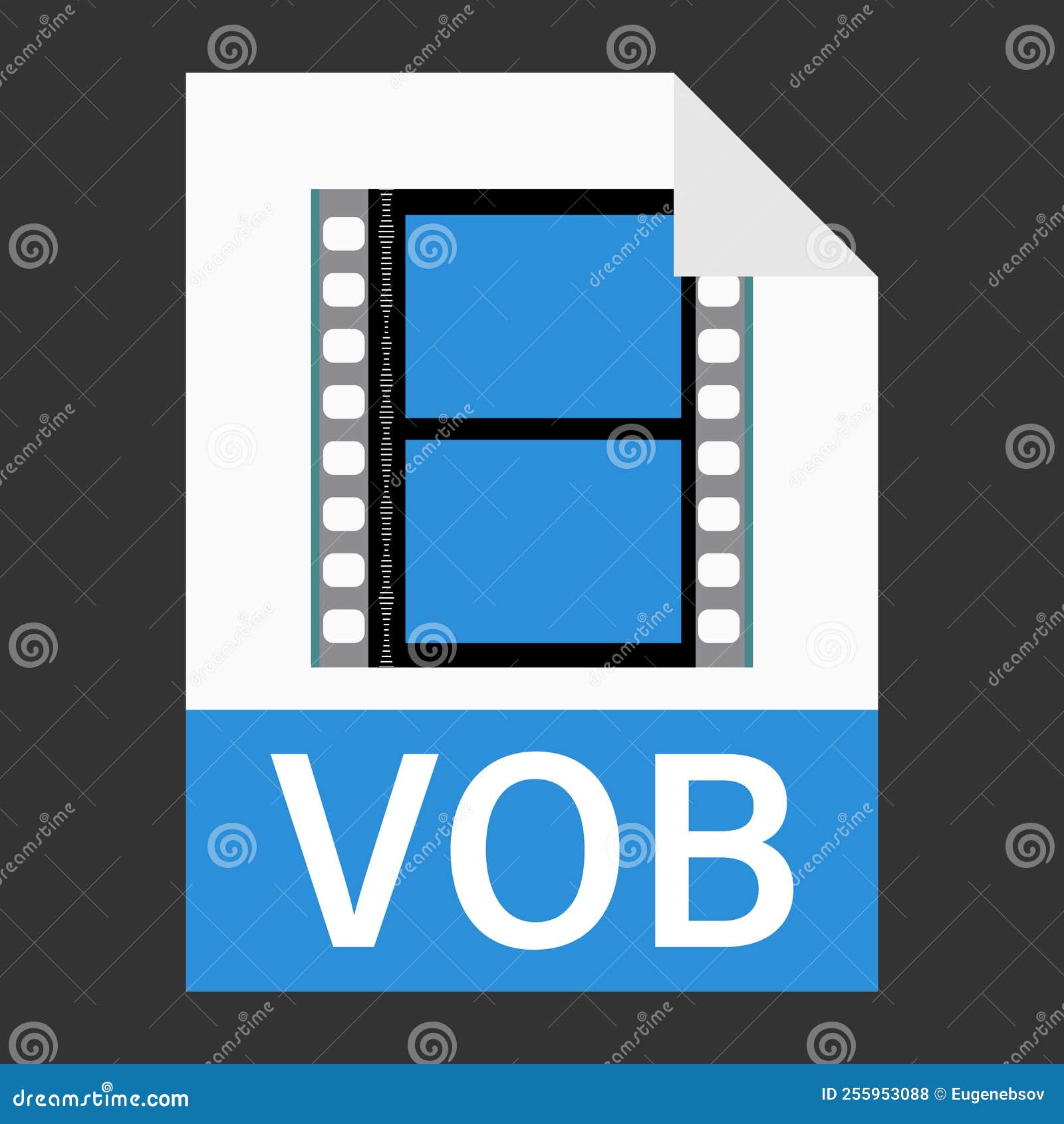 Modern Flat Design of VOB Illustration File Icon for Web Stock Vector ...