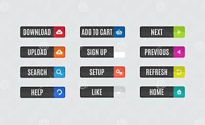 Modern Flat Design Website Navigation Buttons Stock Vector ...
