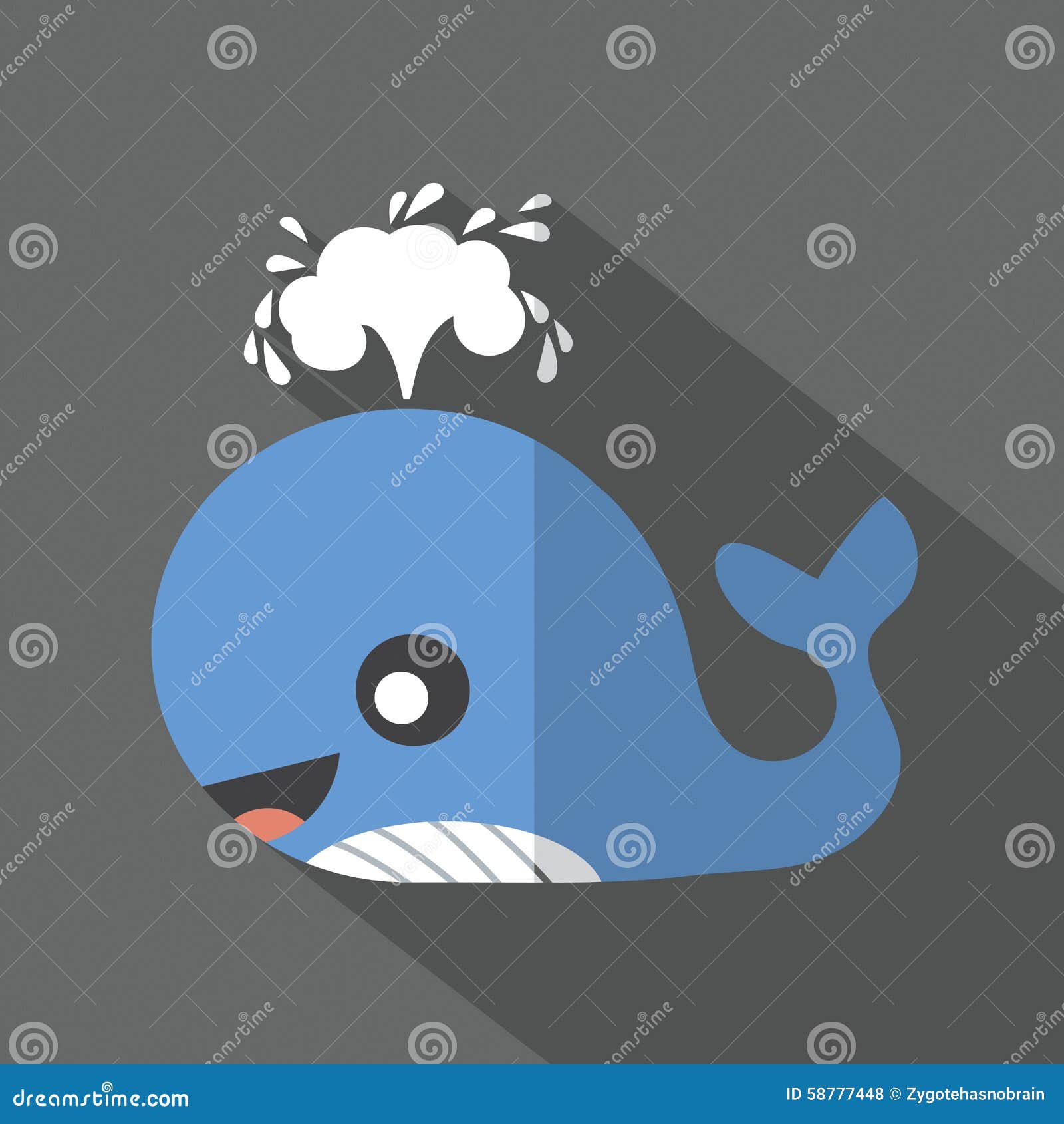 Modern Flat Design Whale Icon. Stock Vector - Illustration of mammal ...