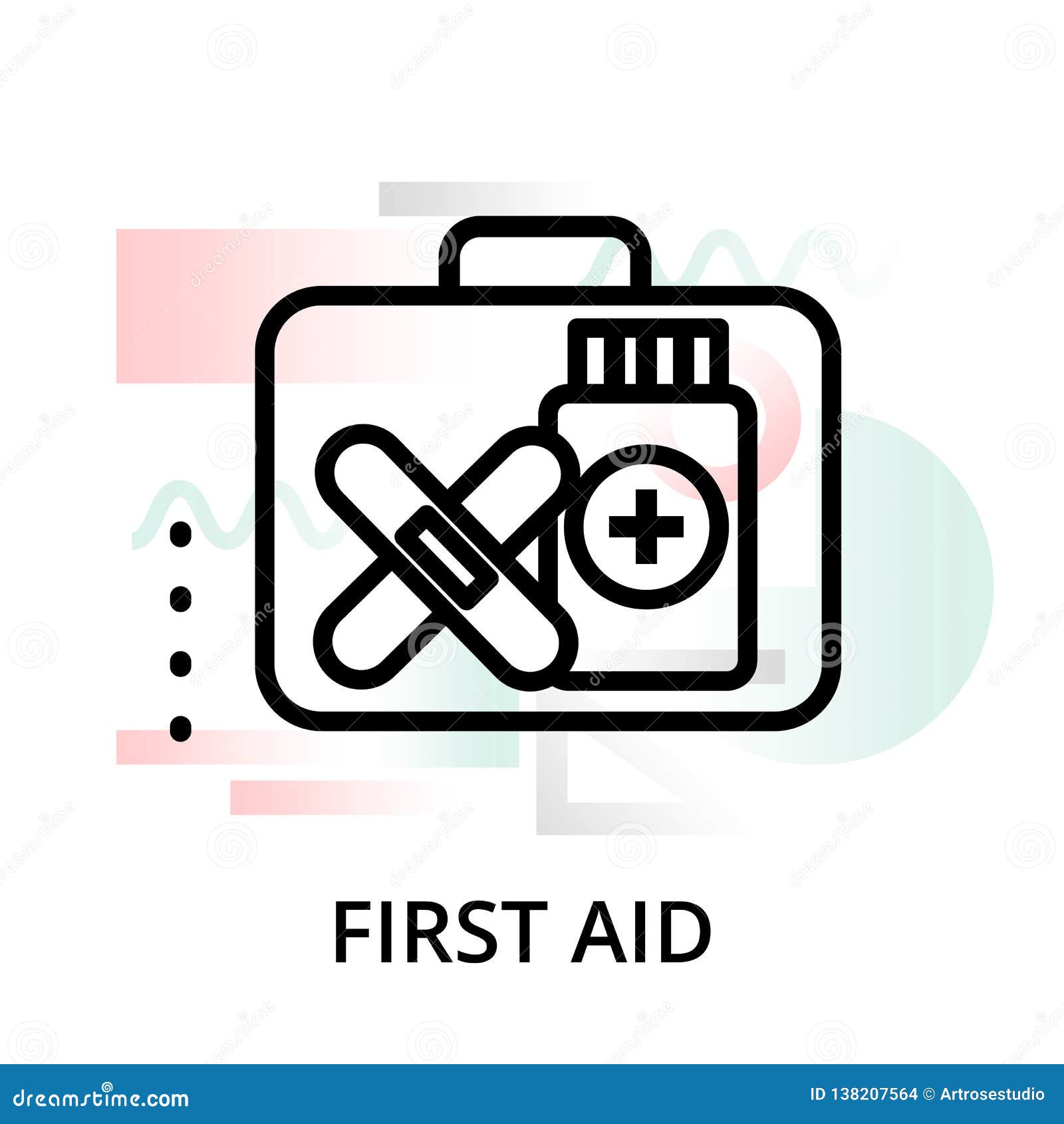 Concept of First Aid Icon on Abstract Background Stock Vector ...