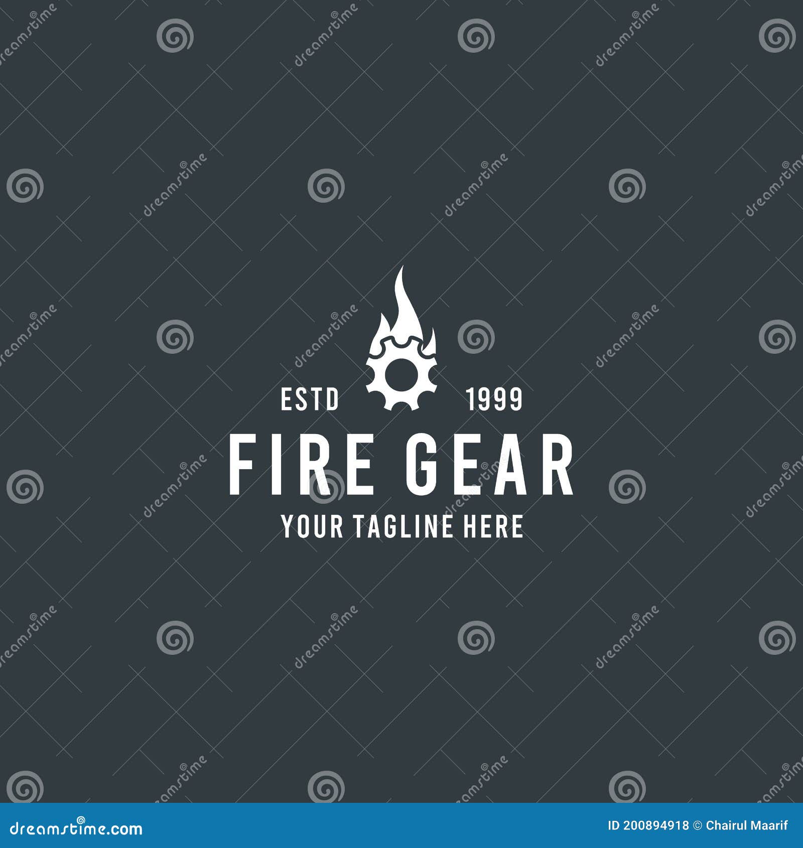 Modern Flat Fire Gear Logo Design Stock Illustration - Illustration of ...