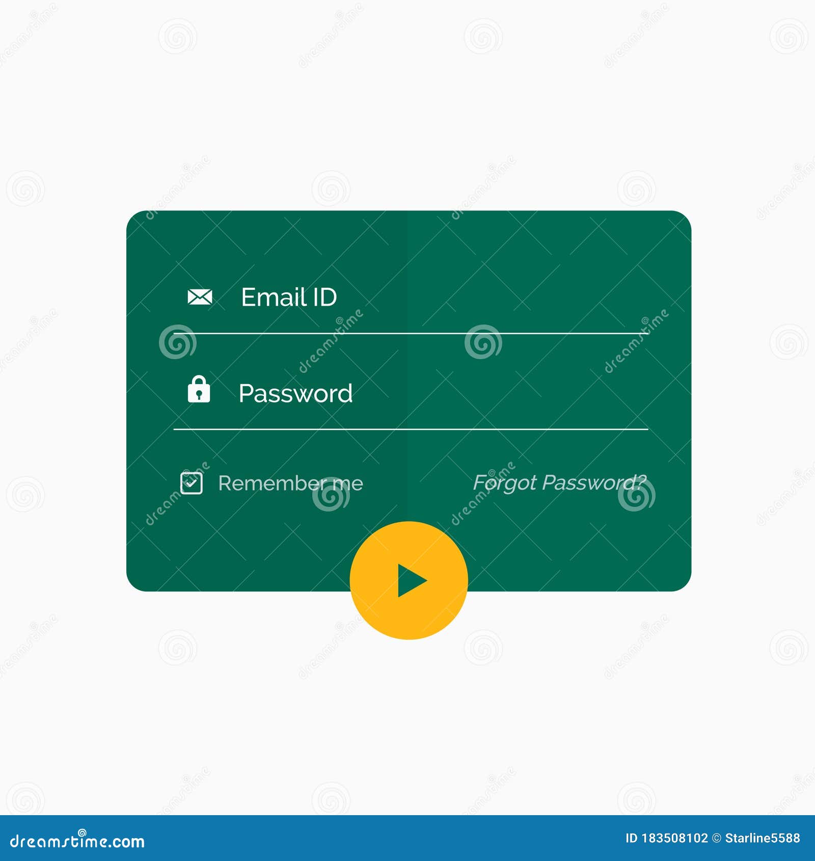 Modern Flat Green Login Form Ui Template Design Stock Vector ...