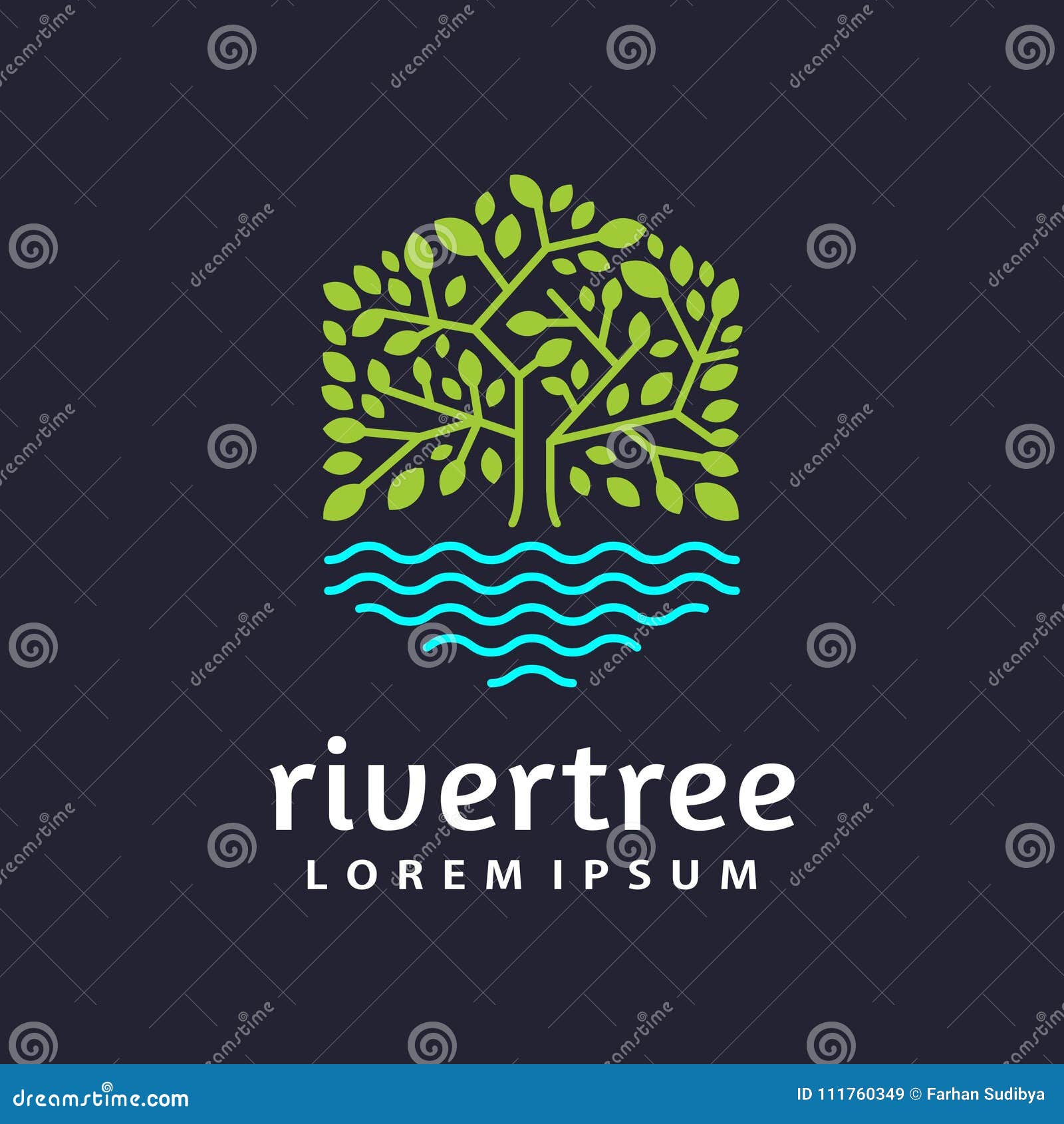 Modern Flat Hexagon Tree Lake Logo Template Stock Vector - Illustration ...