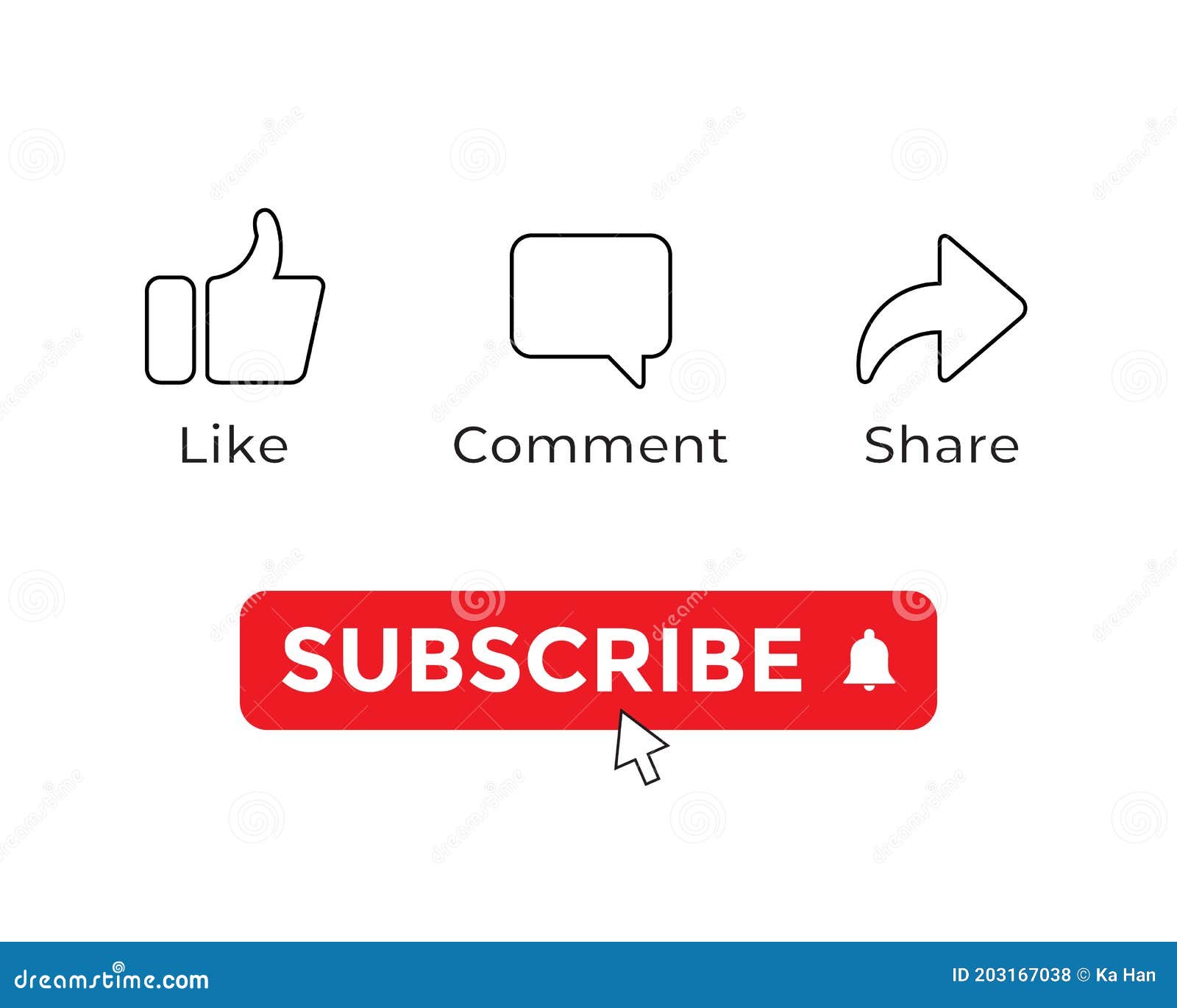 Modern Subscribe Button Vector Illustration For Channel Subscriptions ...