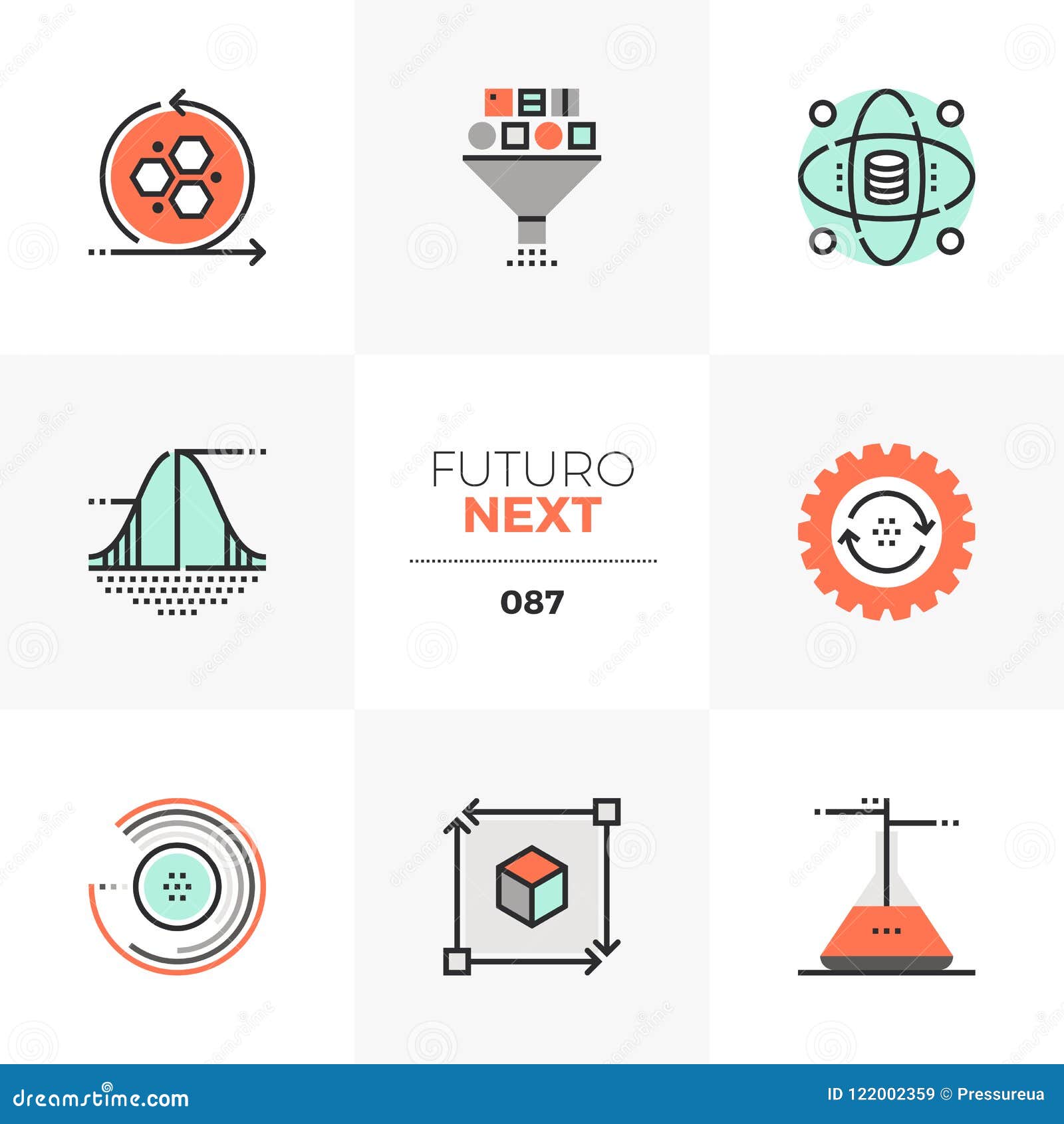 Data Science Futuro Next Icons Stock Vector - Illustration of computer ...