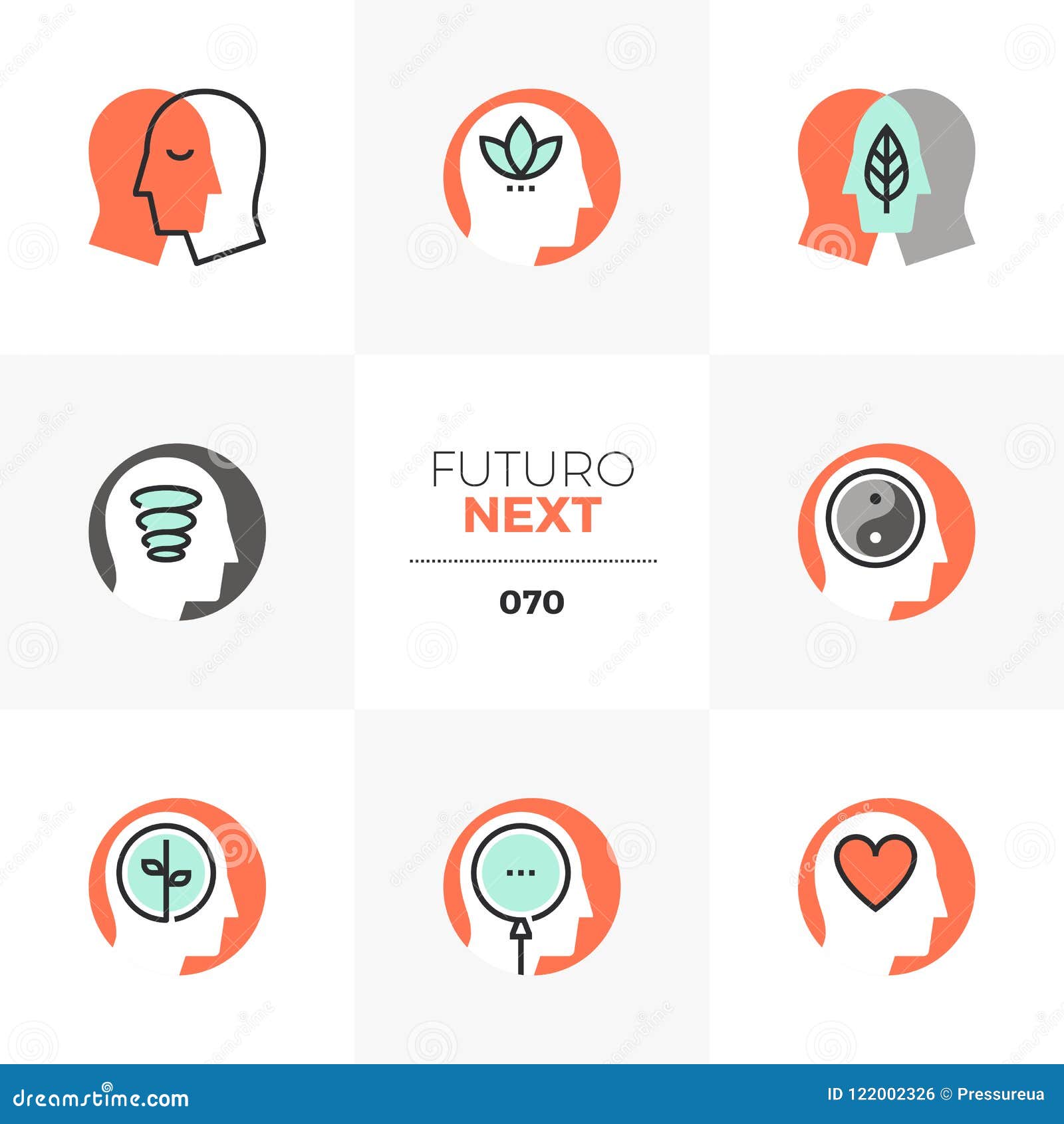 Mindfulness Futuro Next Icons Stock Vector - Illustration of ...