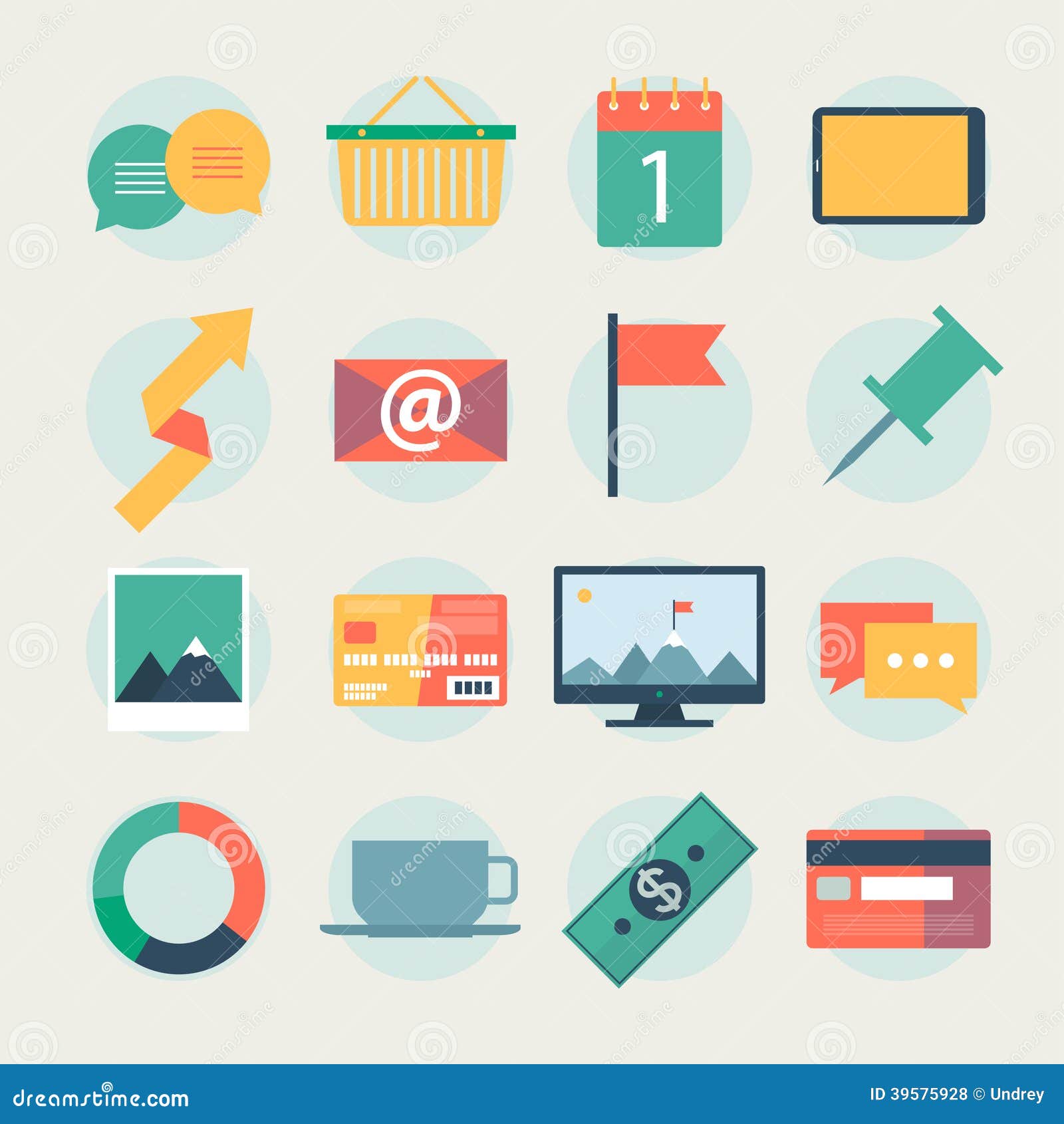 Modern Flat Icons Vector Collection, Web Design Objects, Business ...
