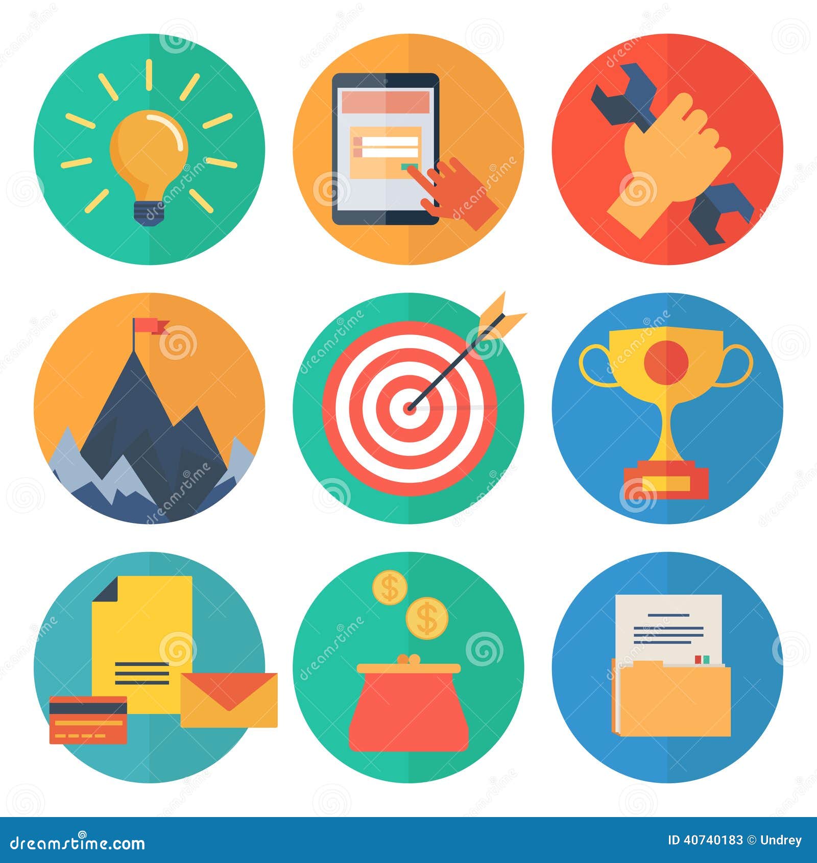 Modern Flat Icons Vector Collection, Web Design Objects, Business ...