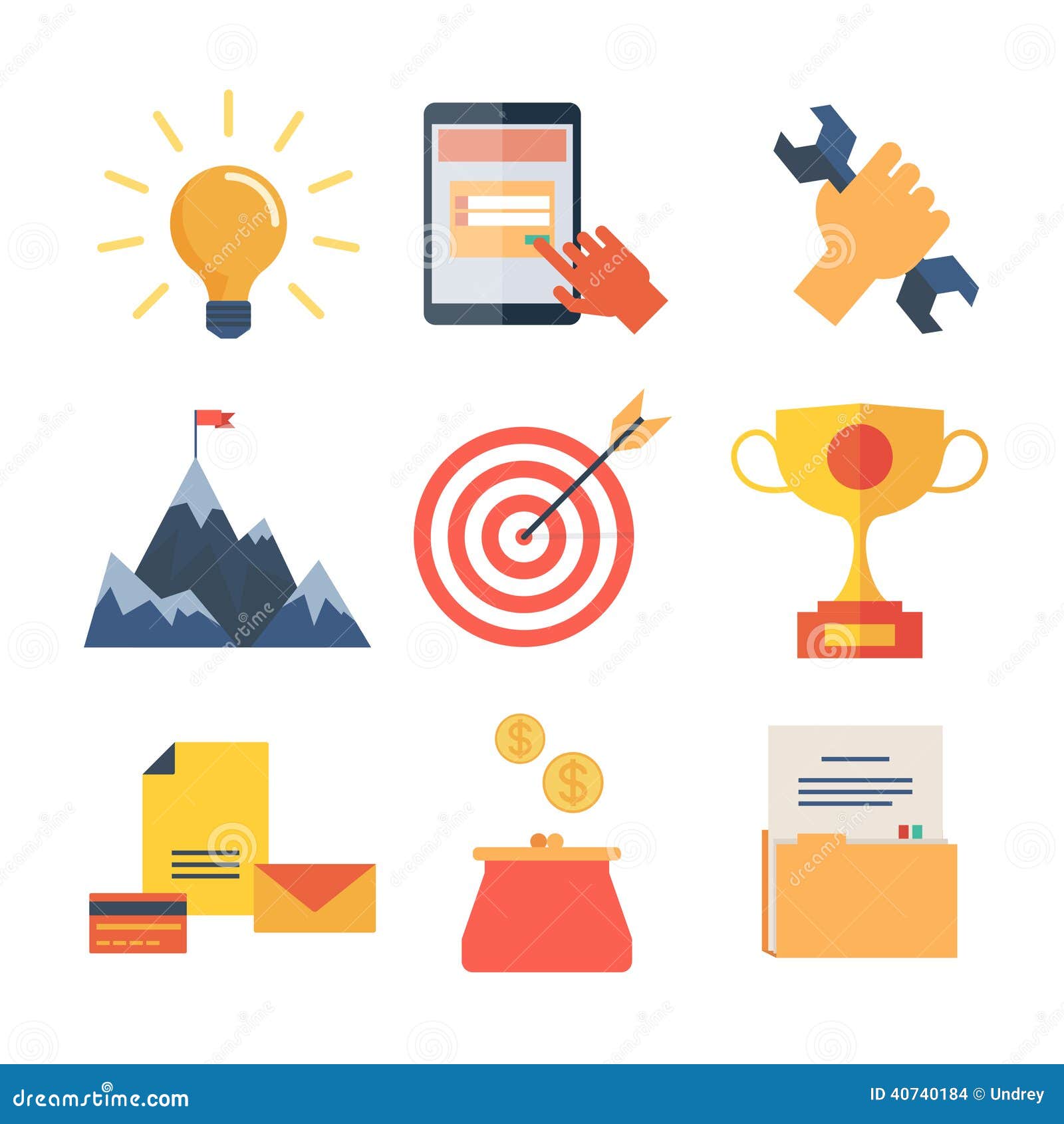 Modern Flat Icons Vector Collection, Web Design Objects, Business ...