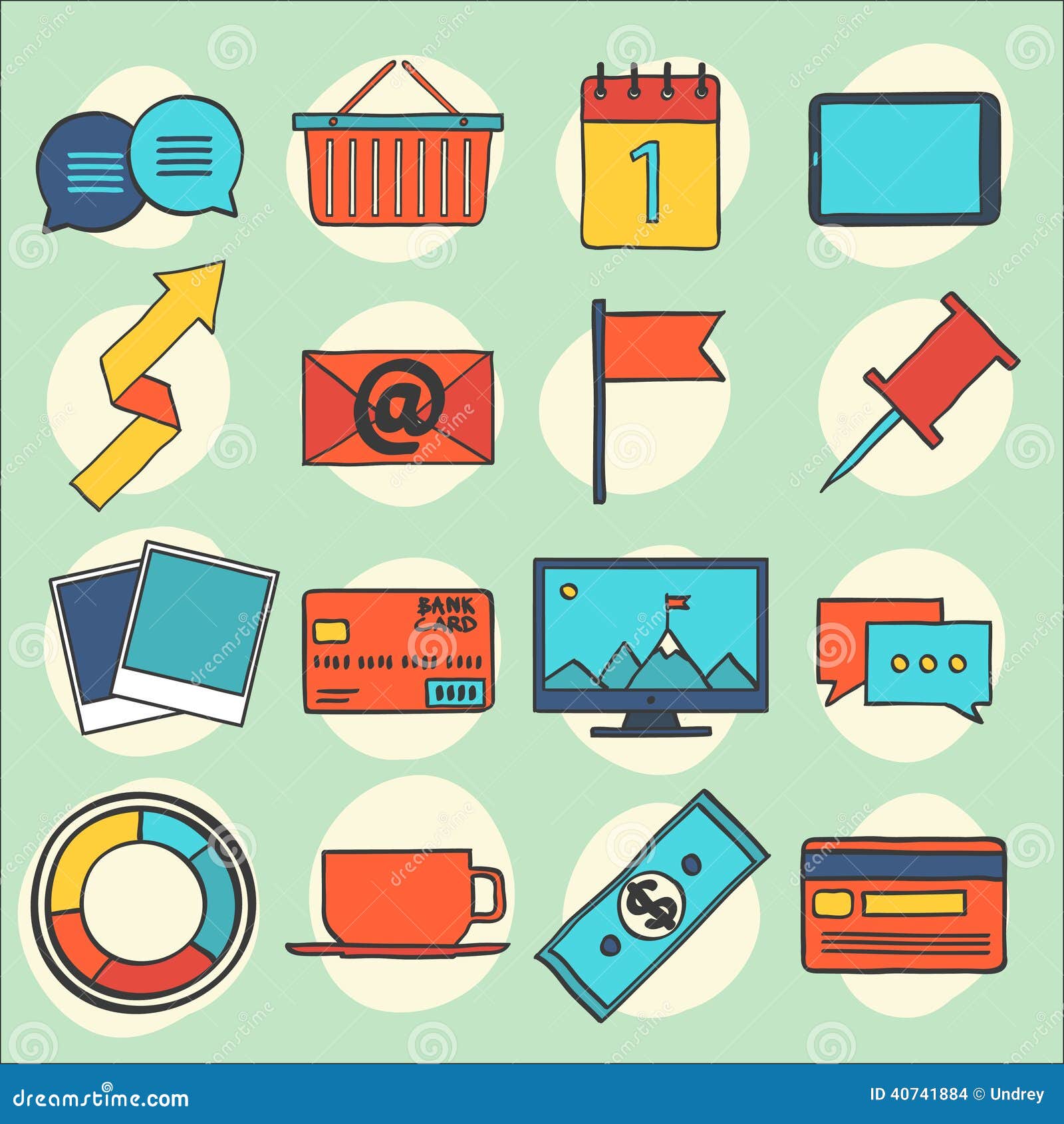 Modern Flat Icons Vector Collection, Web Design Objects, Business ...