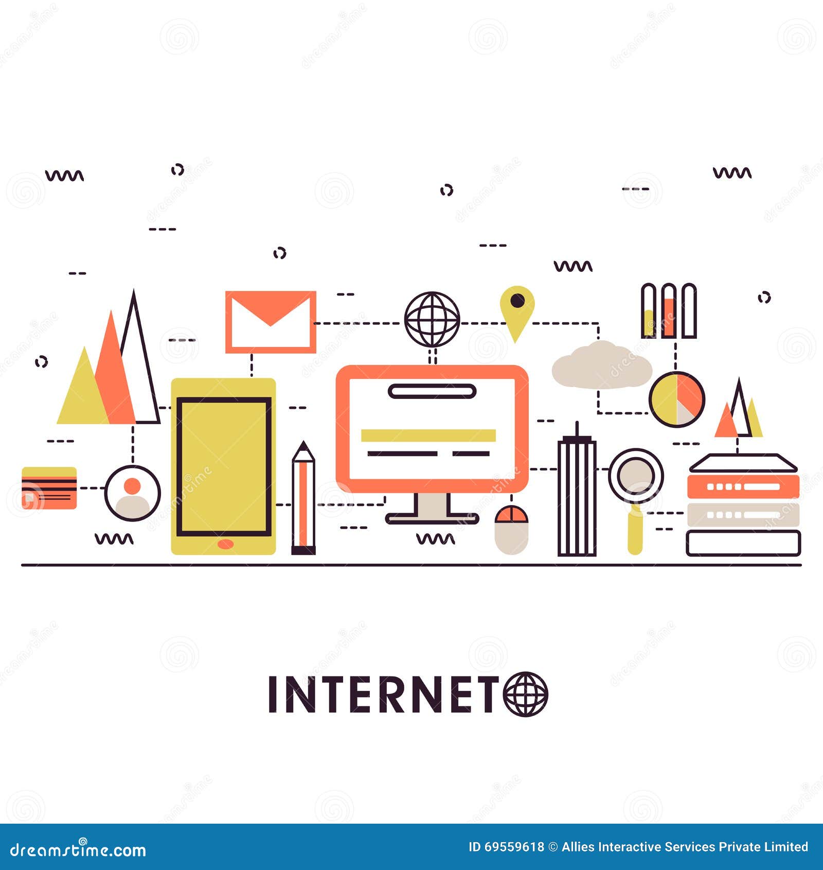 Modern Flat Illustration of Internet Concept. Stock Illustration ... Modern Flat Illustration of Internet Concept. Stock Illustration ...