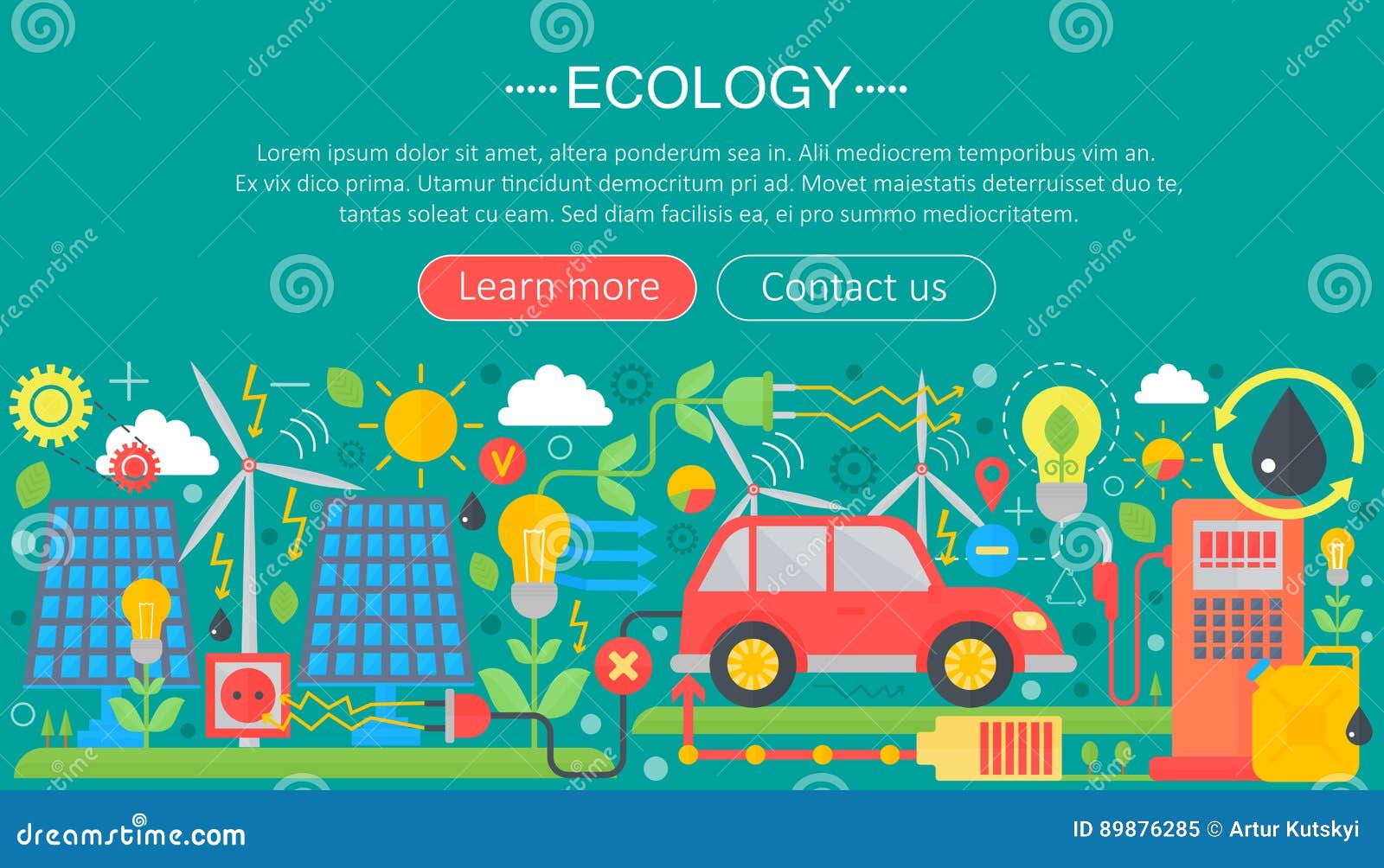 Modern Flat Infographic Ecology Concept. Green Energy Alternative Fuel ...