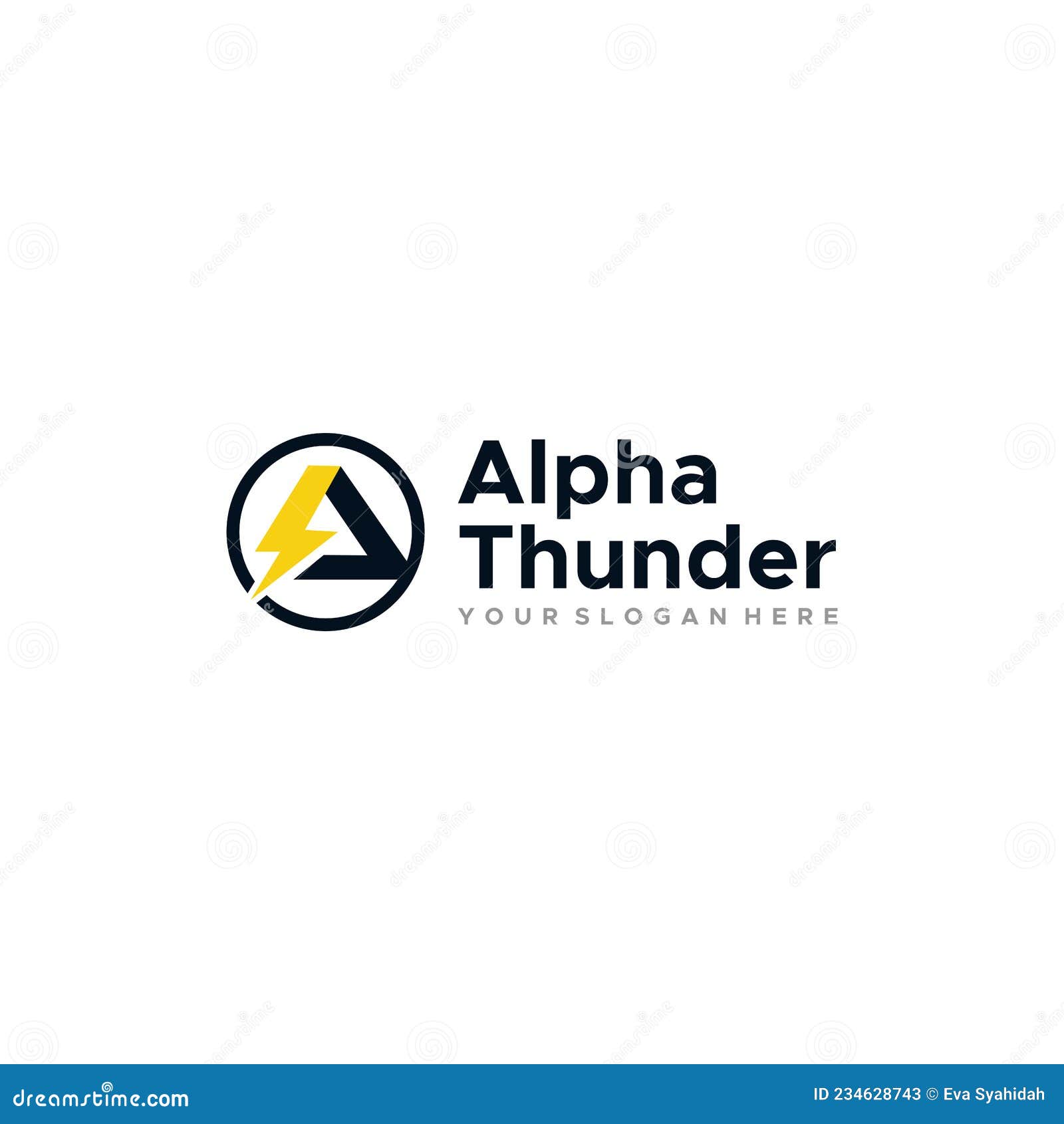 Modern Flat Initial a Alpha Thunder Logo Design Stock Vector ...