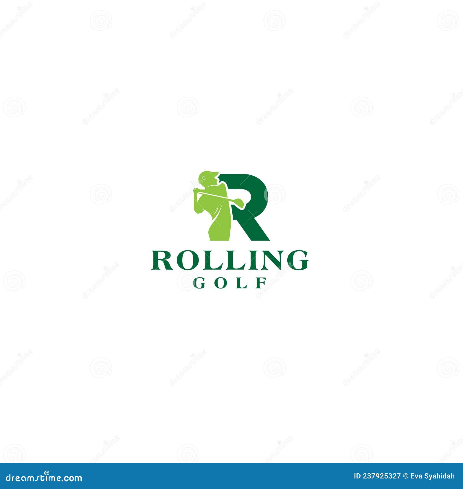 Modern Flat Initial R ROLLING GOLF Logo Design Stock Vector ...