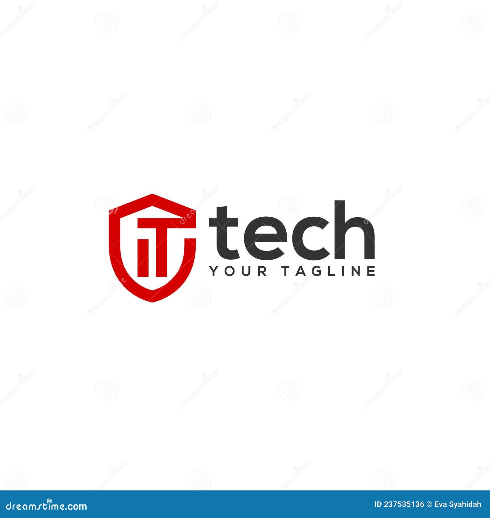 Modern Flat Initial it TECH Future Logo Design Stock Vector ...