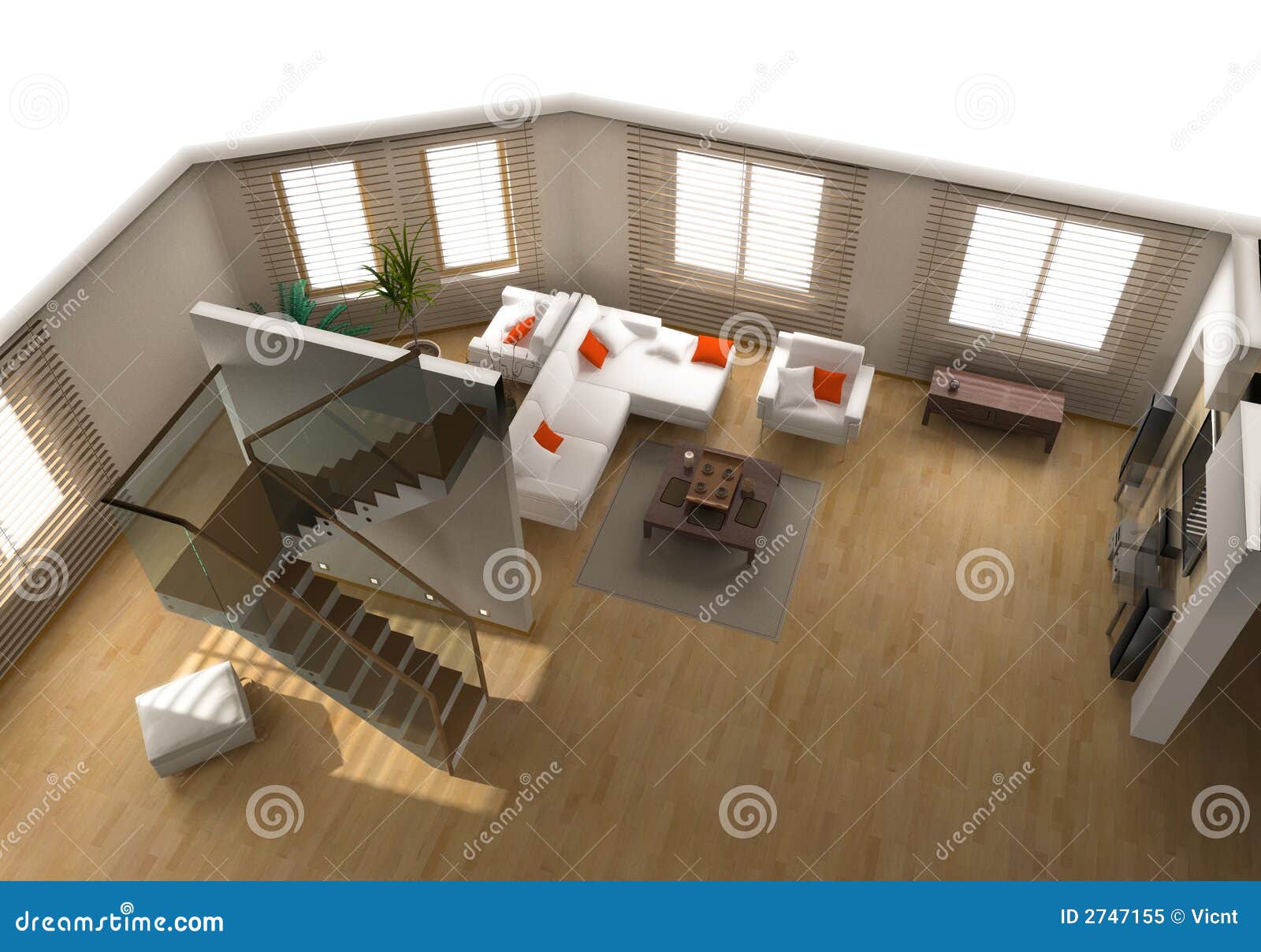 Modern flat interior stock illustration. Illustration of parquet - 2747155