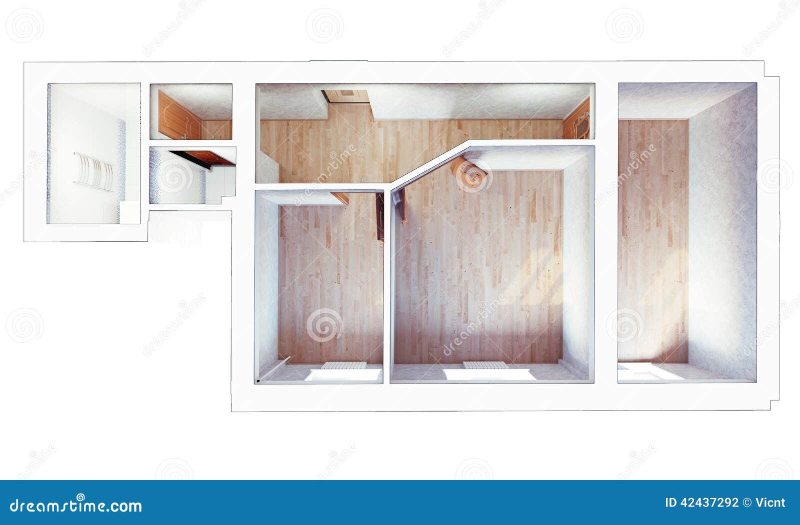 Flat Interior With Three Empty White Posters On Black Brick Wall ...