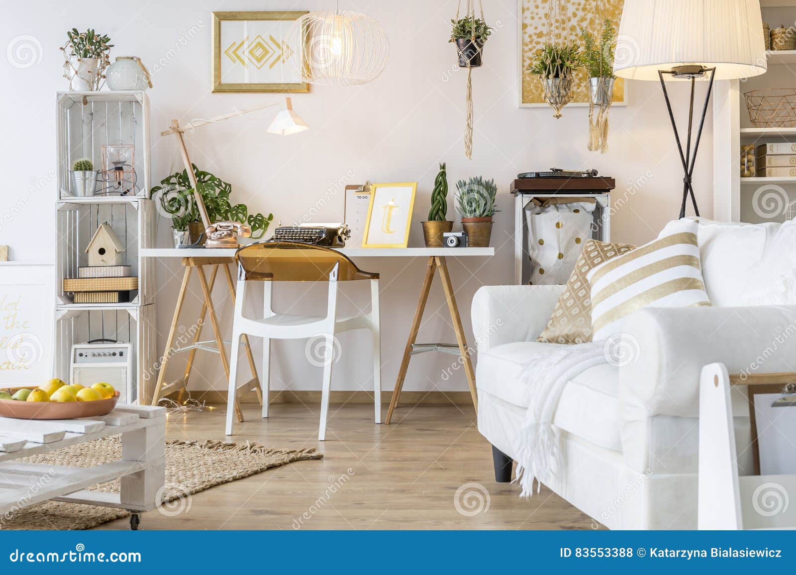 Modern flat interior stock photo. Image of decoration - 83553388