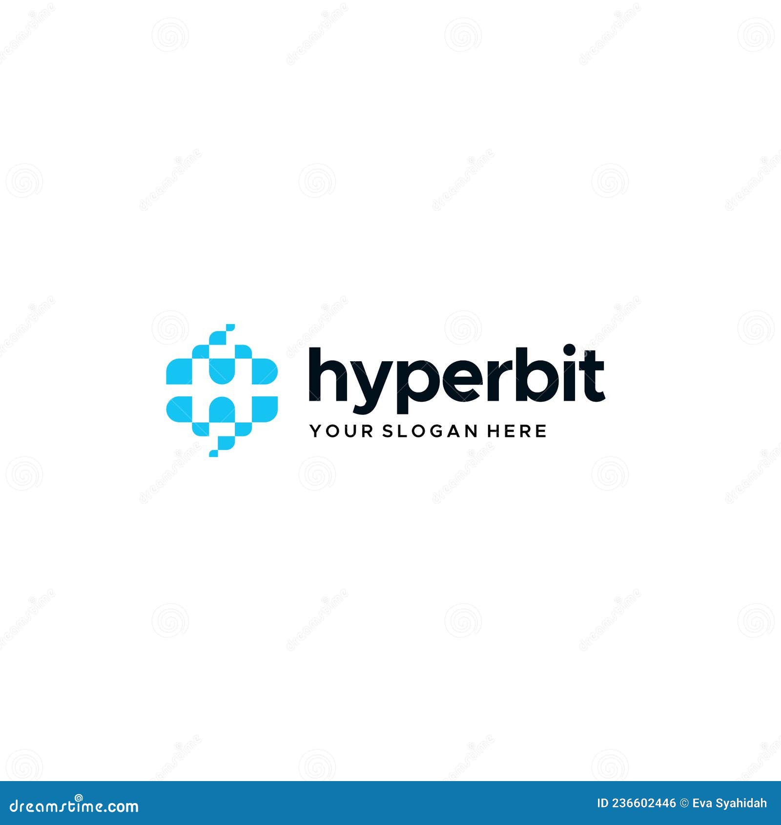 Modern Flat Letter Mark HYPERBIT Logo Design Stock Vector ...