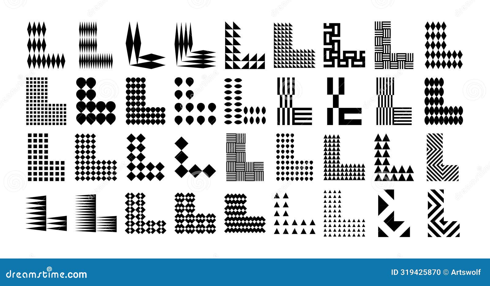 Modern Flat Line Abstract Letter L Logo Design Set Stock Illustration ...