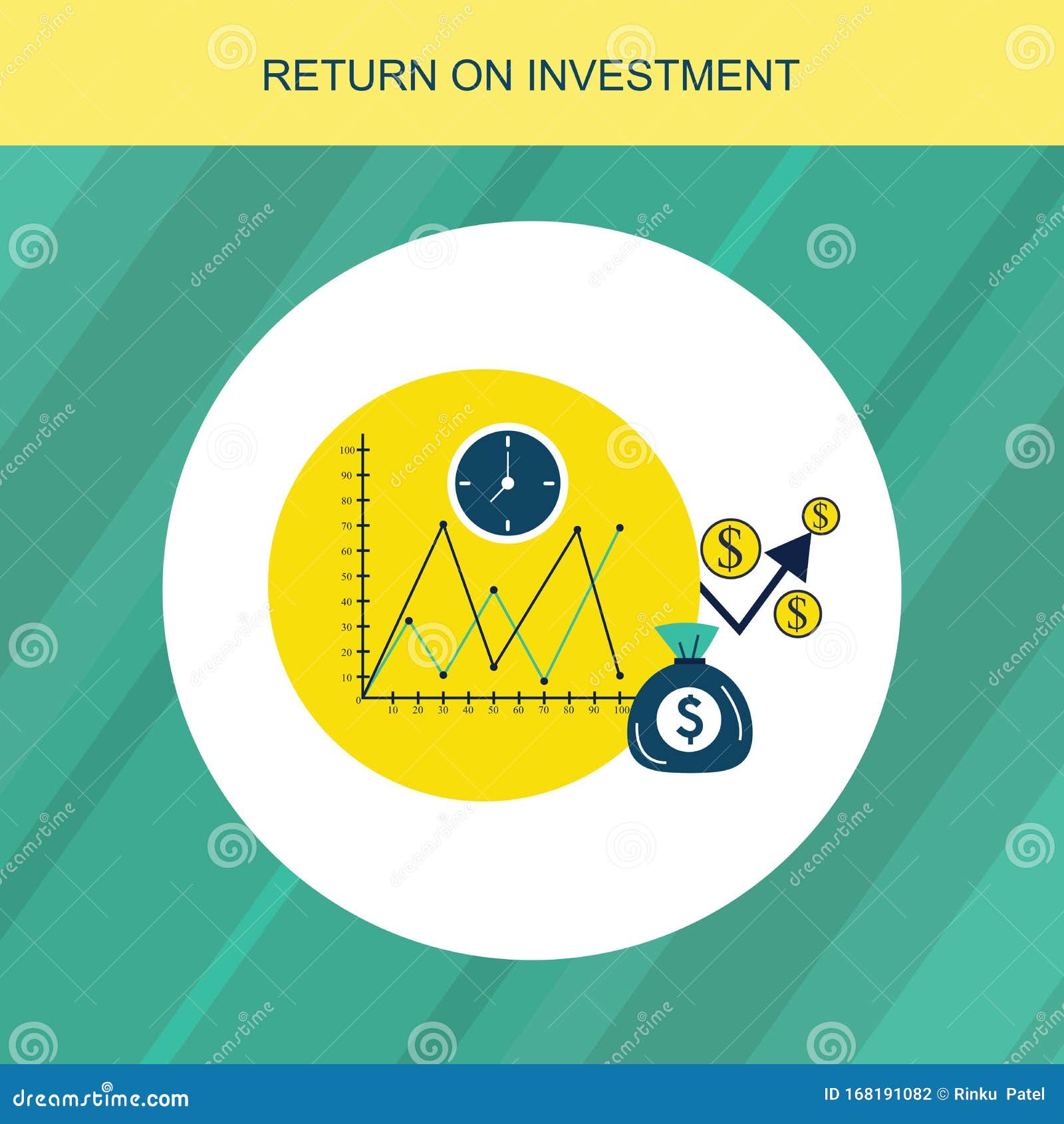 Modern Flat Line Design Concept of Return on Investment 库存例证 - 插画 包括有 ...