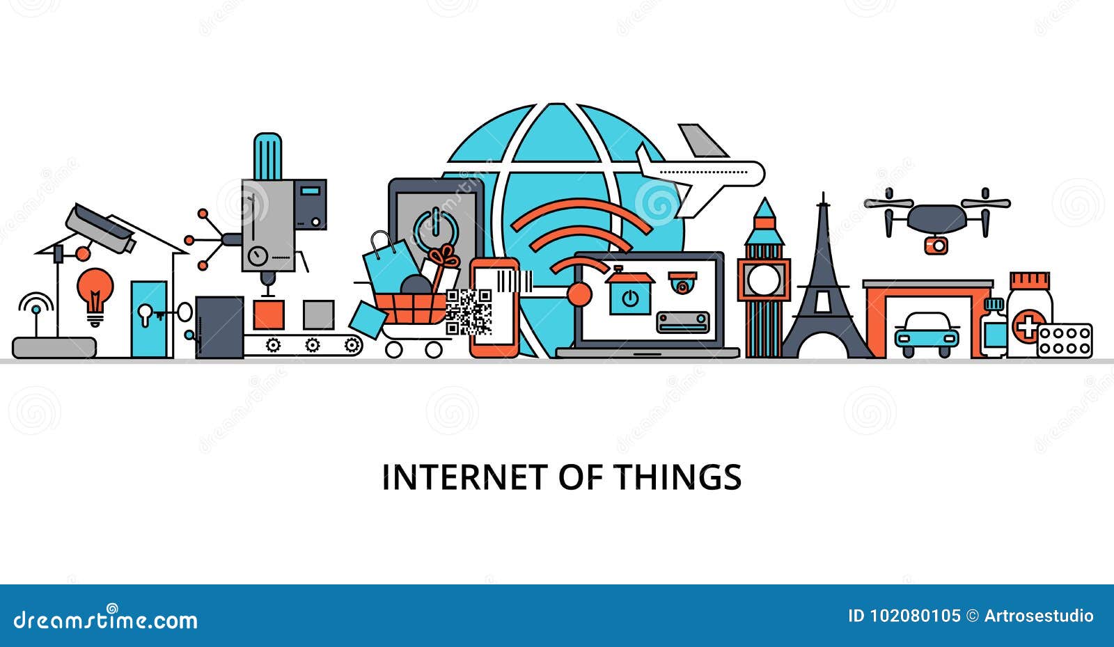 Concept of Internet of Things Stock Vector - Illustration of connect ... Concept of Internet of Things Stock Vector - Illustration of connect ...