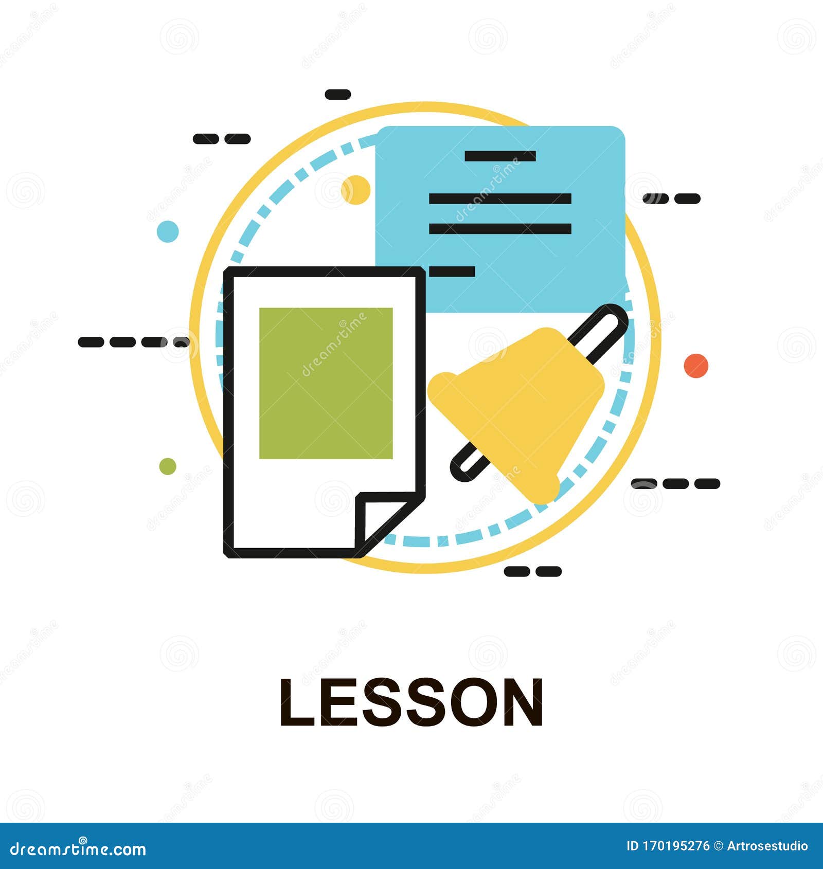 Modern Flat Line Design Vector Illustration, Concept of Lesson Stock ...