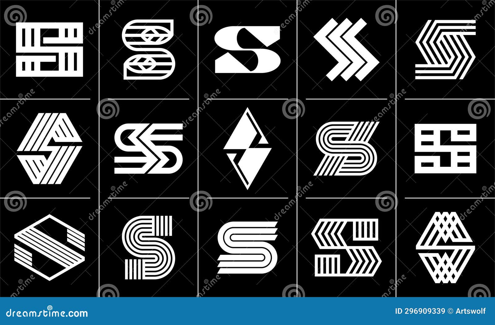 Modern Flat Line Initial S Letter Logo Design Bundle Stock Vector ...