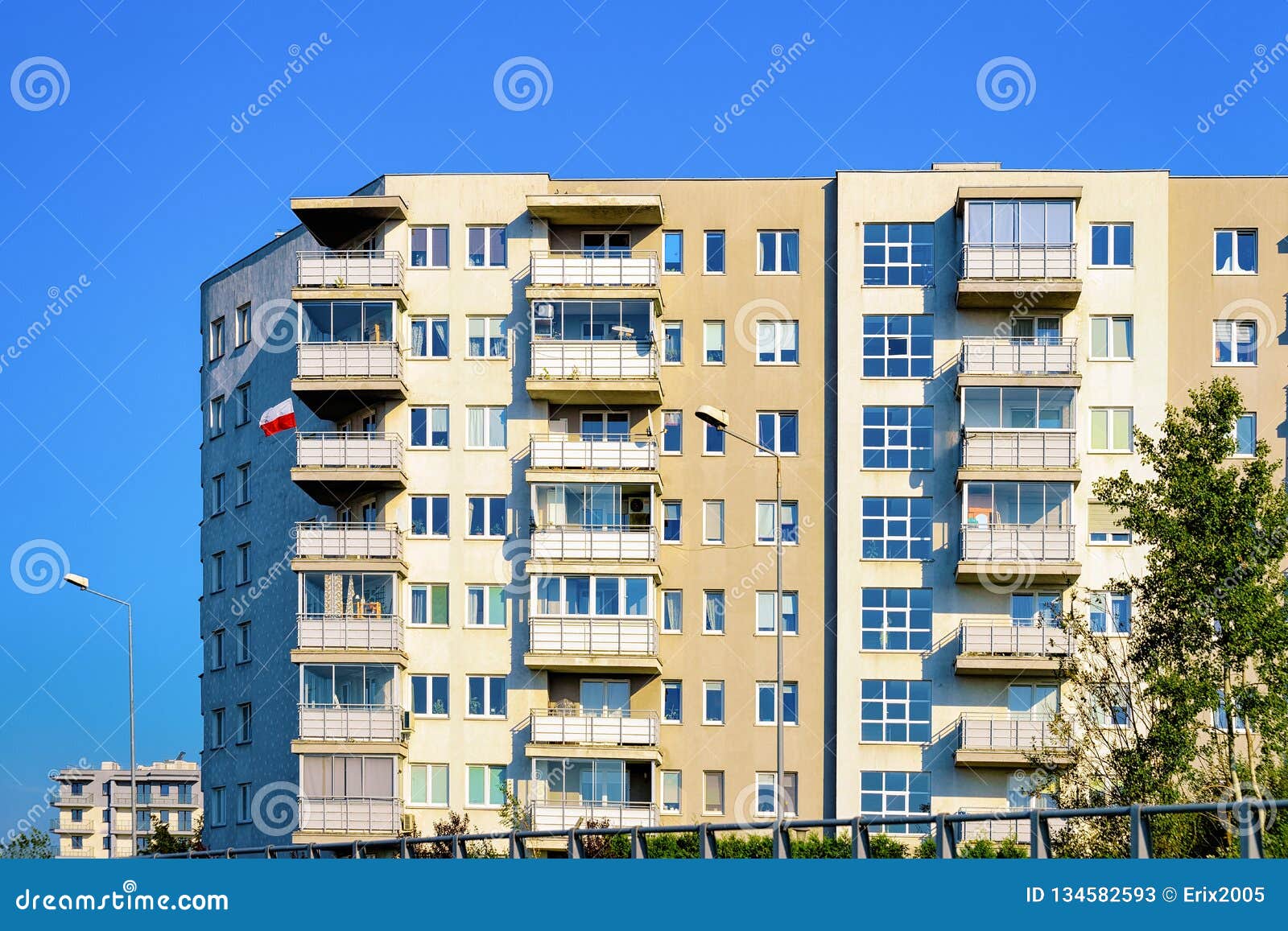 Modern Flat Residential House Building Poland Stock Image - Image of ...