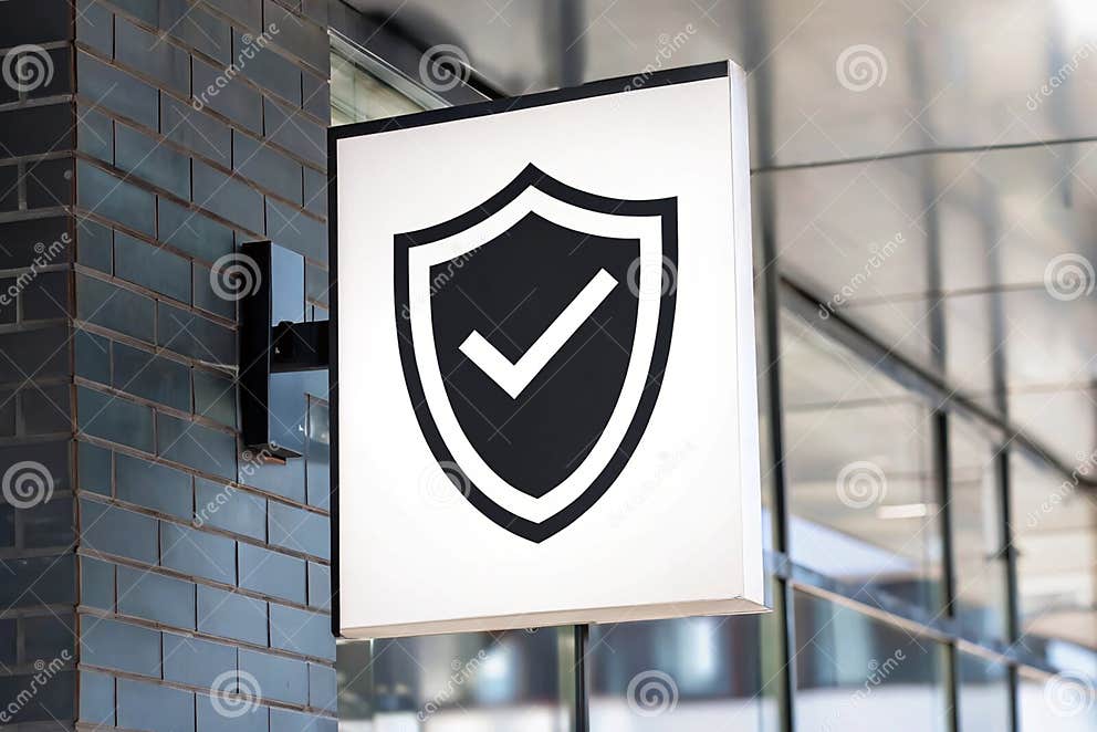 Tick Shield Security Icon Isolated on White Background Stock ...