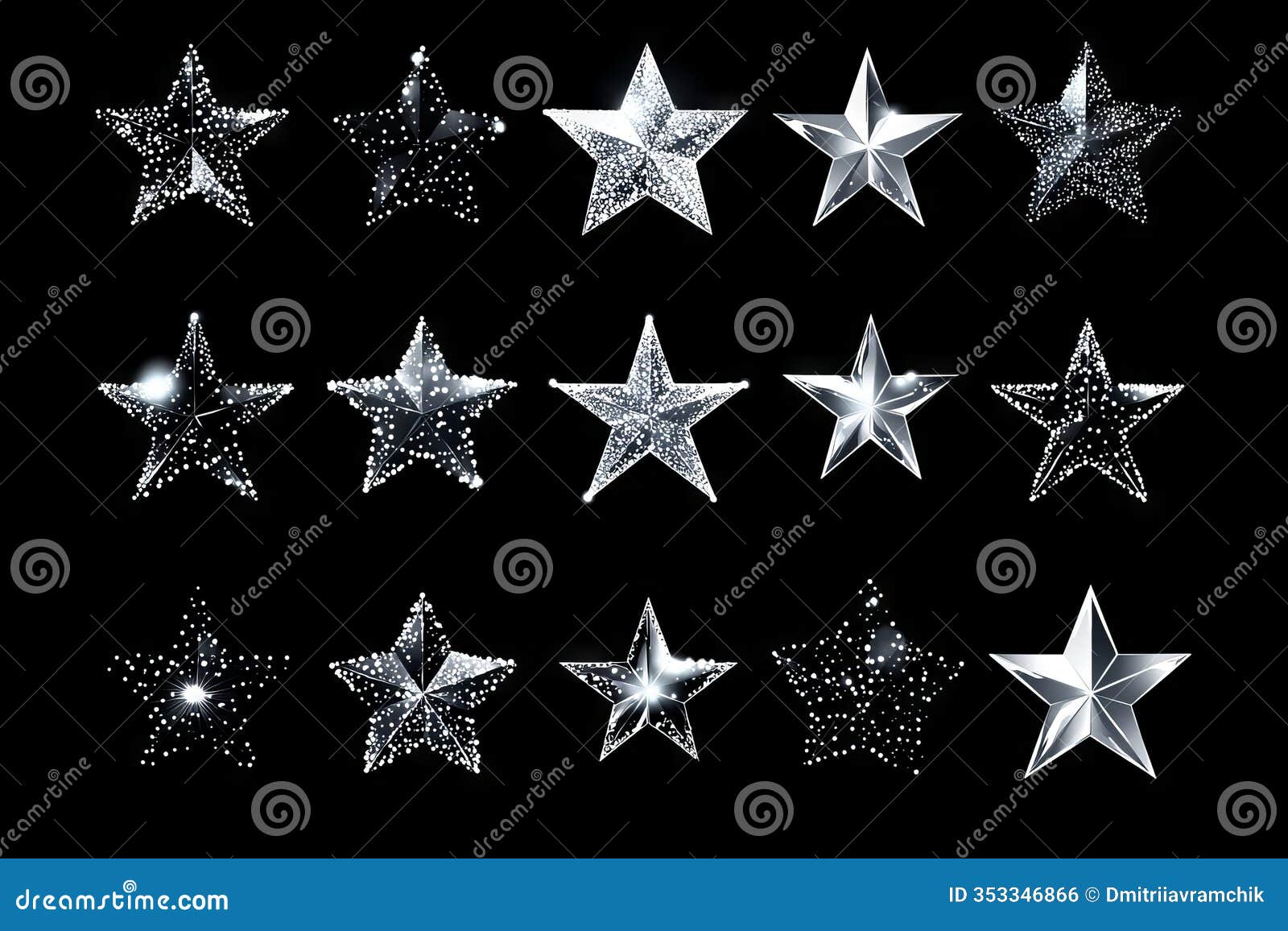 Modern Flat Style Stars, Isolated on a Transparent Background. Star ...