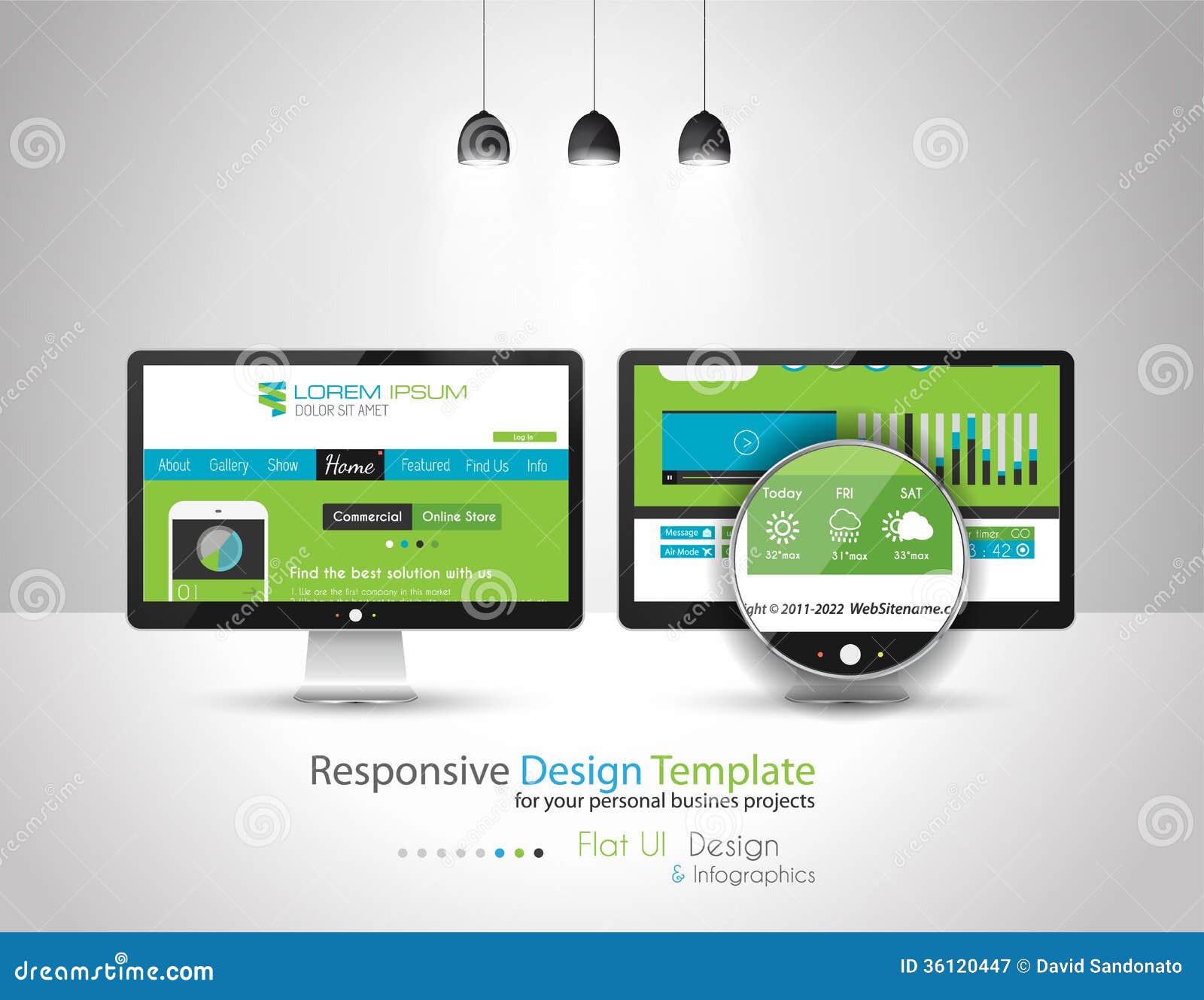 Modern Flat Style UI Interface Design Elements Stock Illustration ...