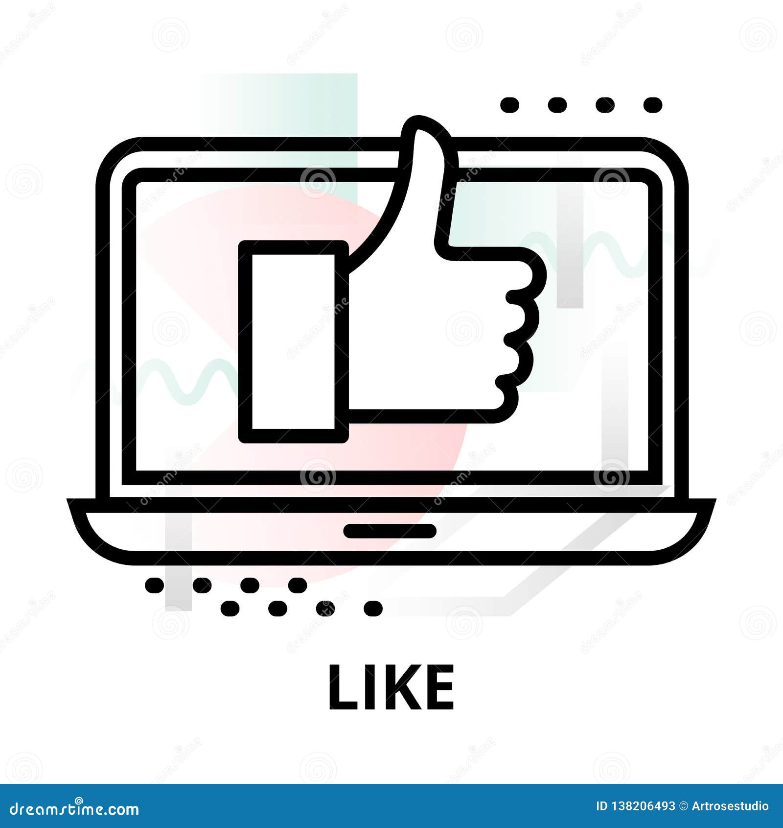 Concept of Like in Social Media on Abstract Background Stock Vector ...