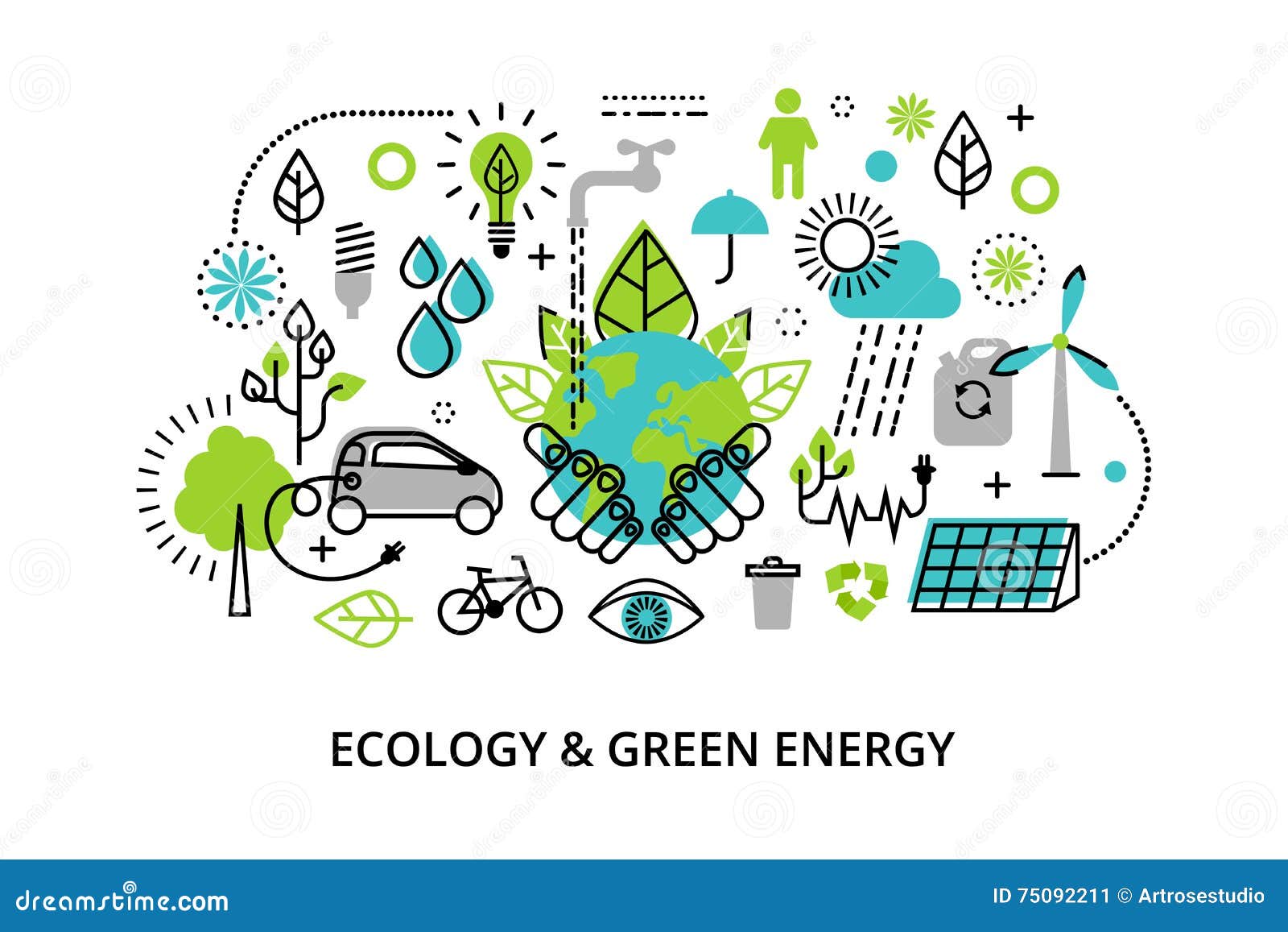 Green Energy Isometric Flowchart Cartoon Vector | CartoonDealer.com ...