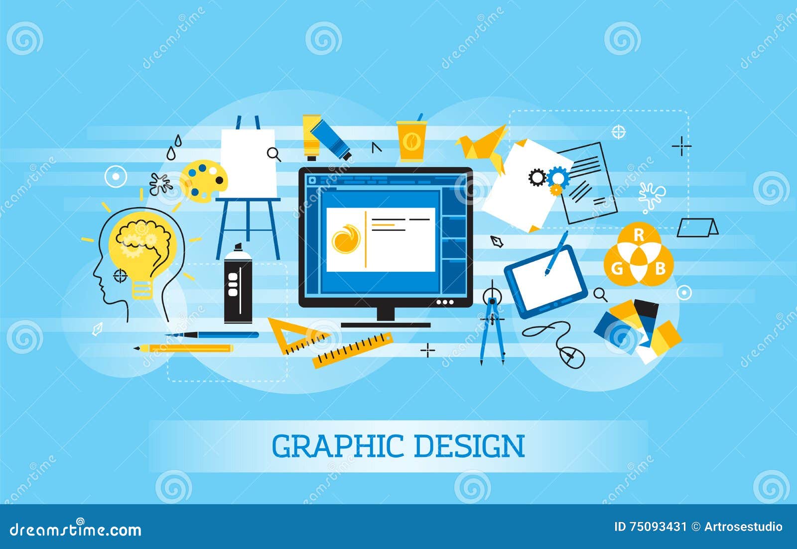 Modern Flat Thin Line Design Vector Illustration, Infographic Concept ...