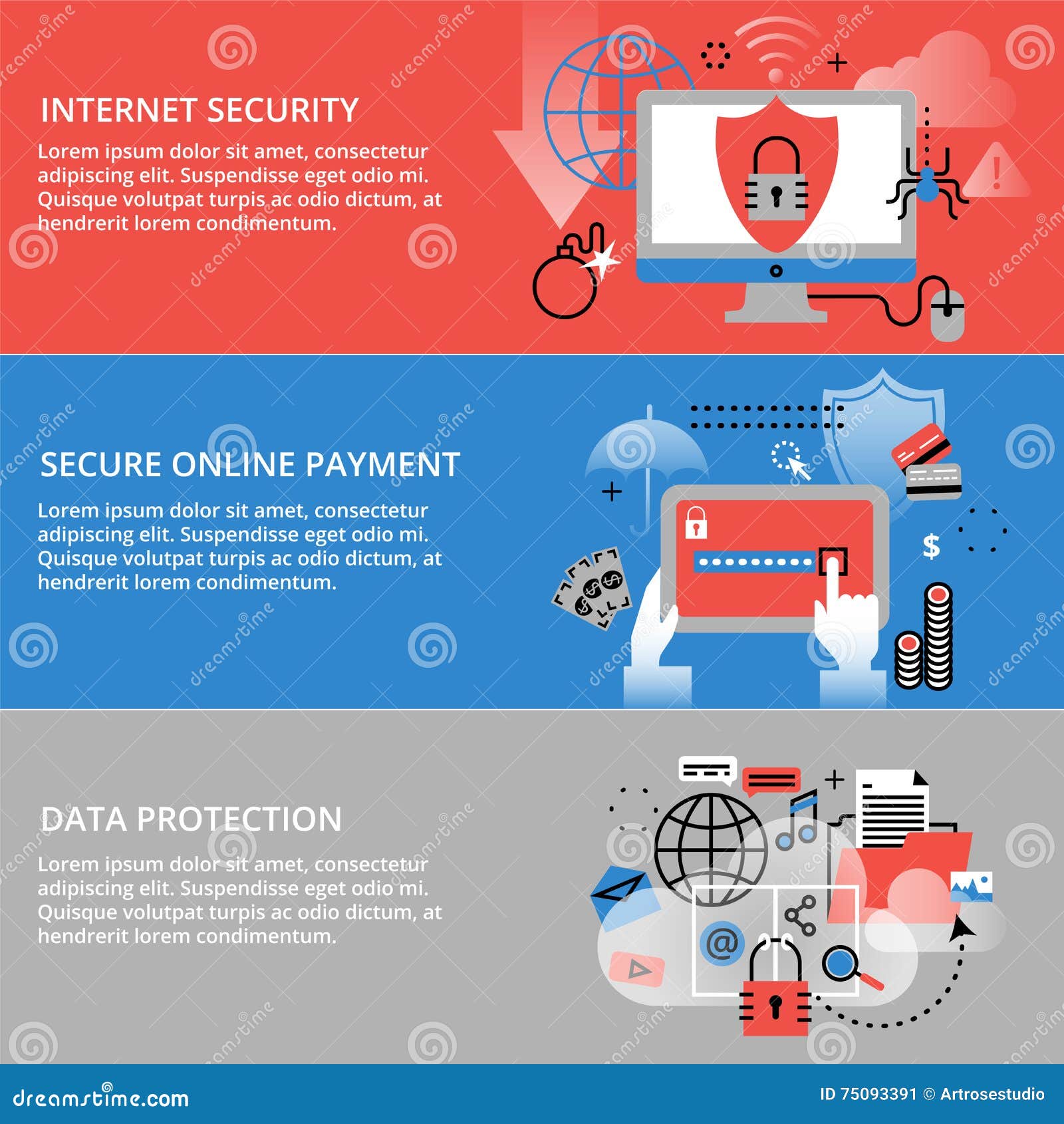Modern Flat Thin Line Design Vector Illustration, Infographic Concepts ...