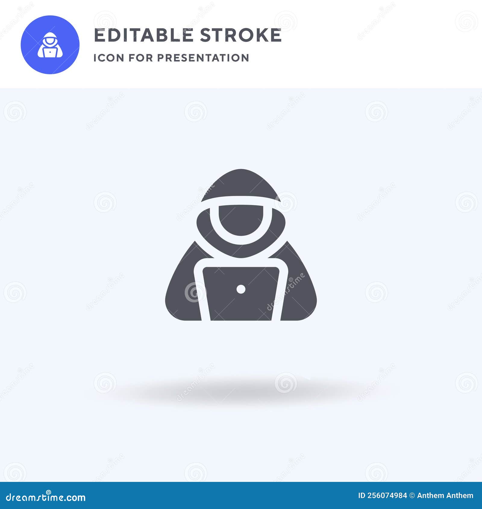 Hacker Icon Vector, Filled Flat Sign, Solid Pictogram Isolated on White ...