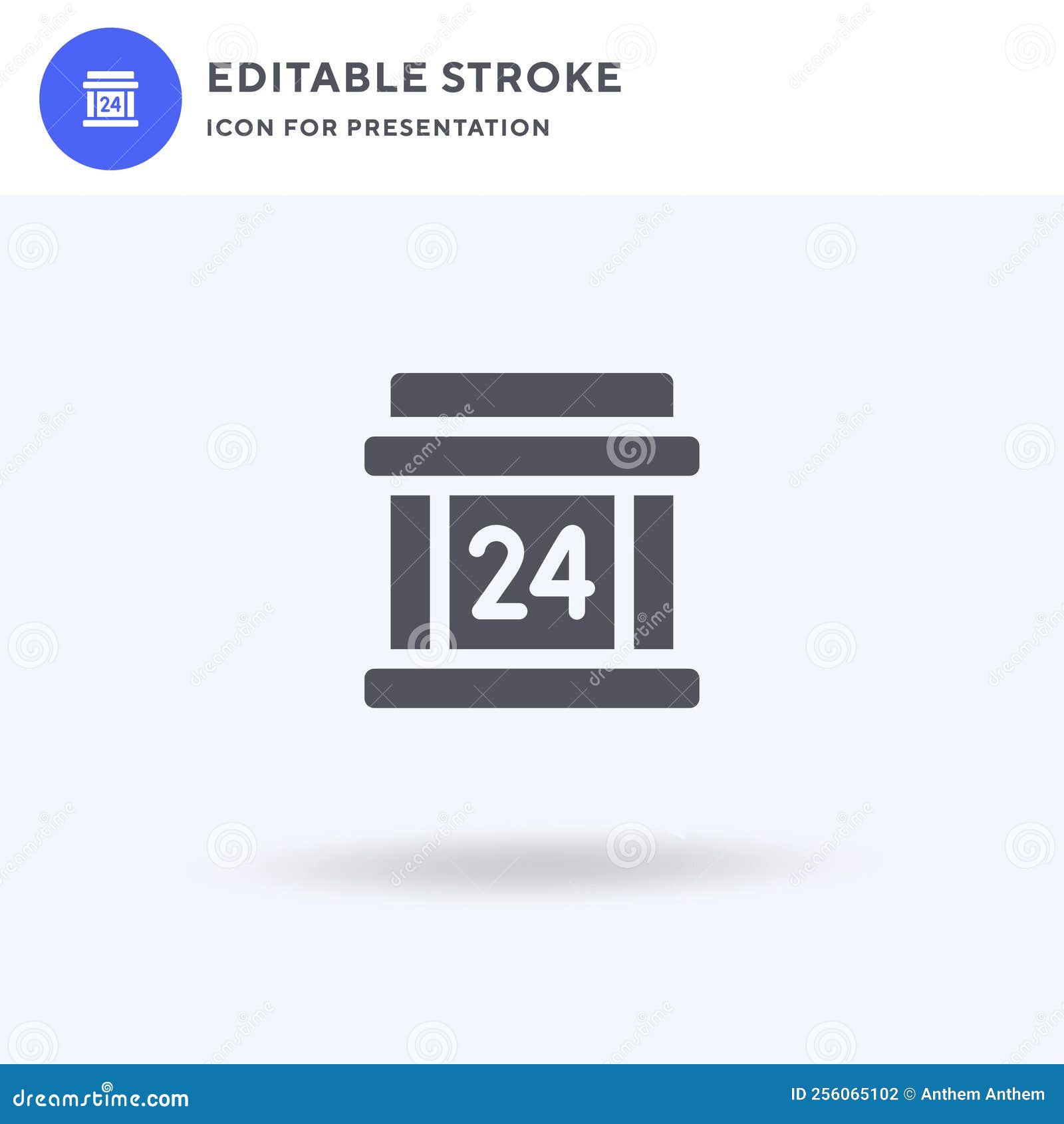 Hours Icon Vector, Filled Flat Sign, Solid Pictogram Isolated on White ...