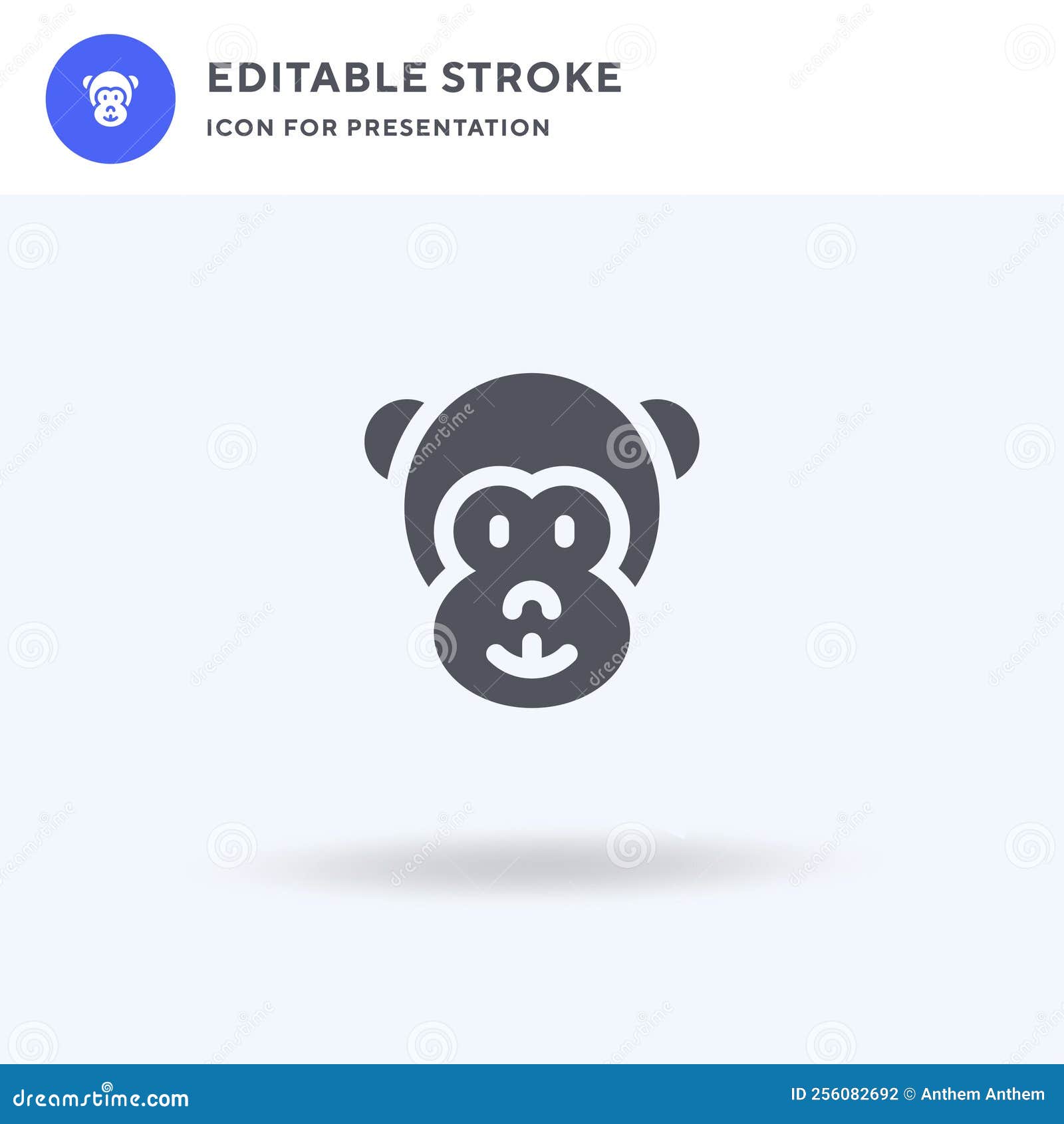 Monkey Icon Vector, Filled Flat Sign, Solid Pictogram Isolated on White ...