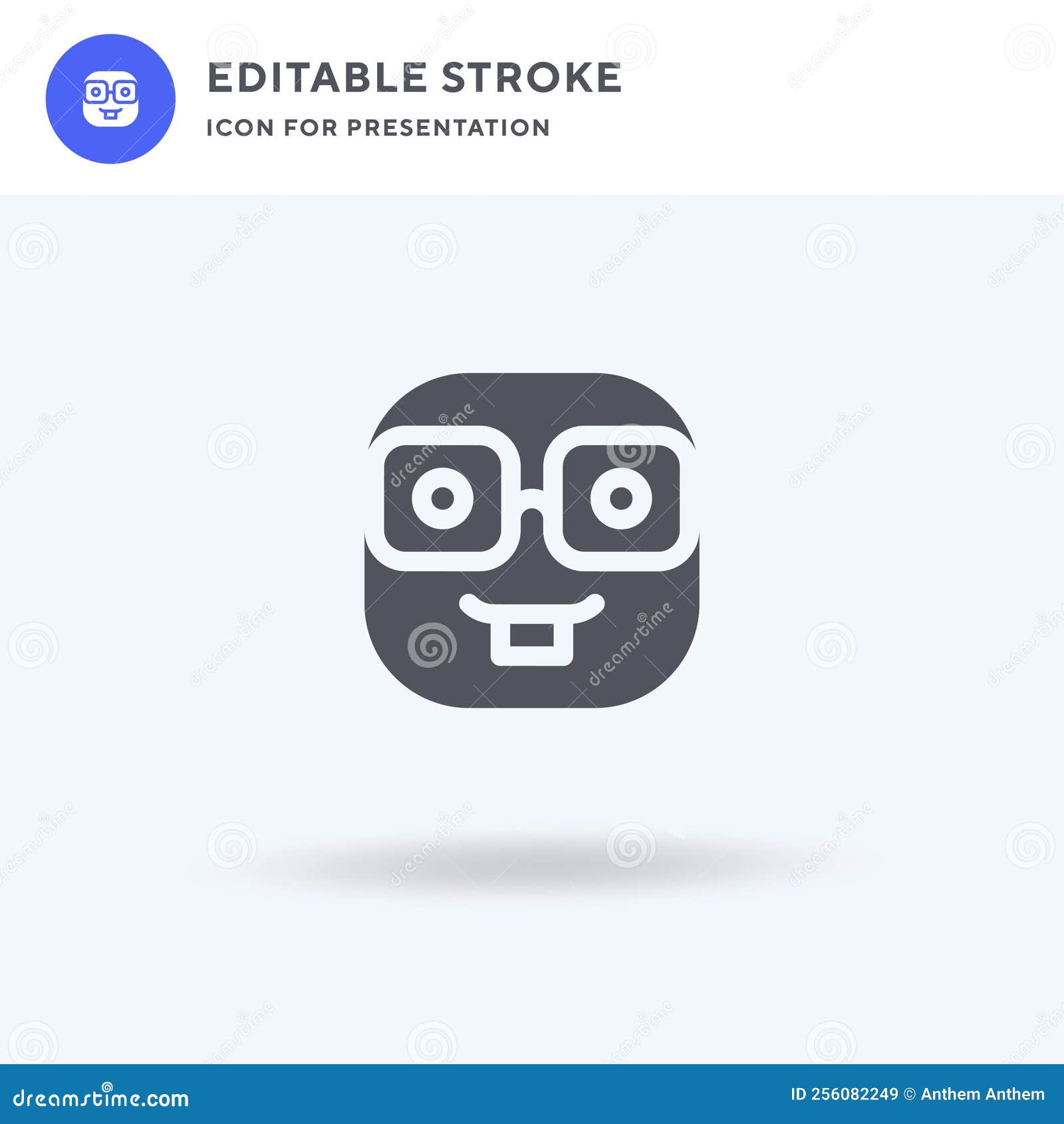 Nerd Icon Vector, Filled Flat Sign, Solid Pictogram Isolated on White ...