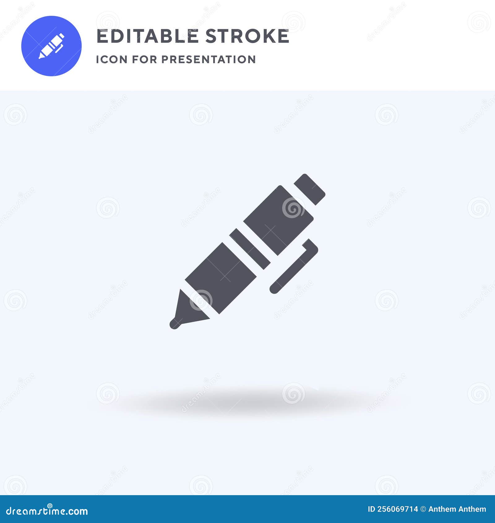 Pen Icon Vector, Filled Flat Sign, Solid Pictogram Isolated on White ...