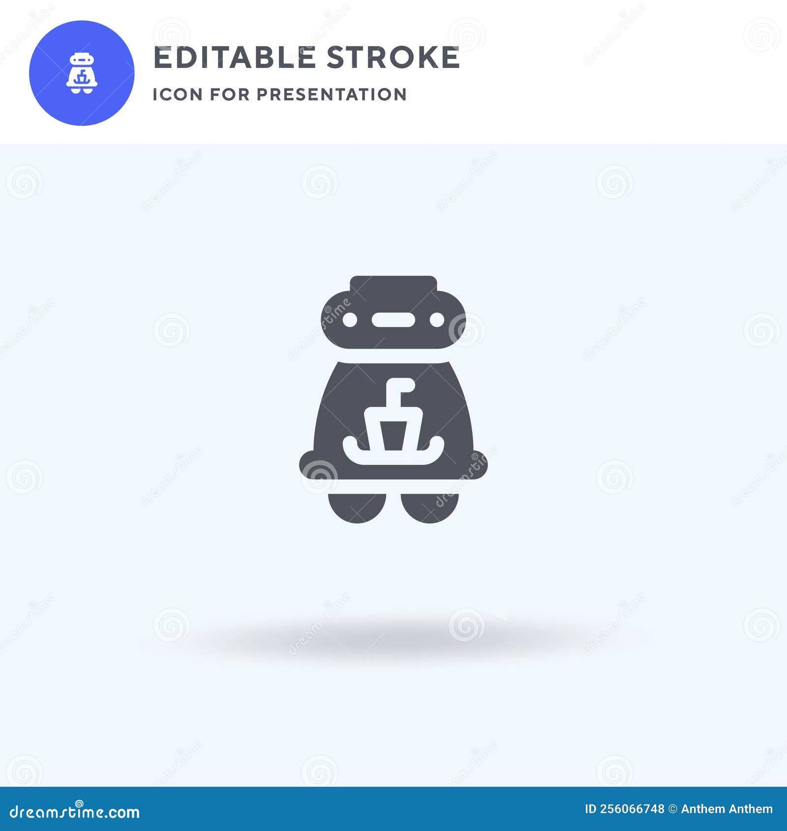 Robot Icon Vector, Filled Flat Sign, Solid Pictogram Isolated on White ...