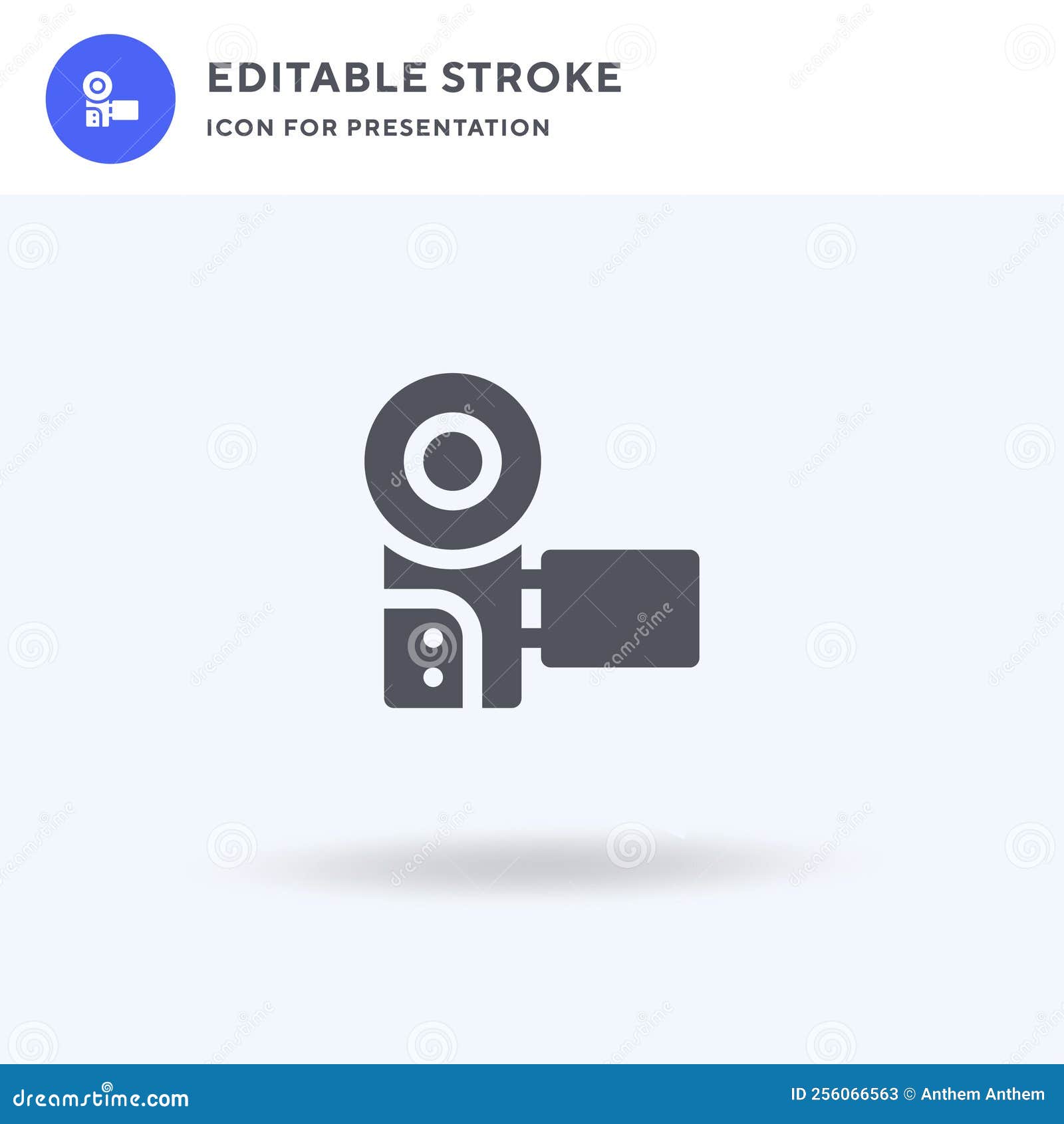 Video Camera Icon Vector, Filled Flat Sign, Solid Pictogram Isolated on ...