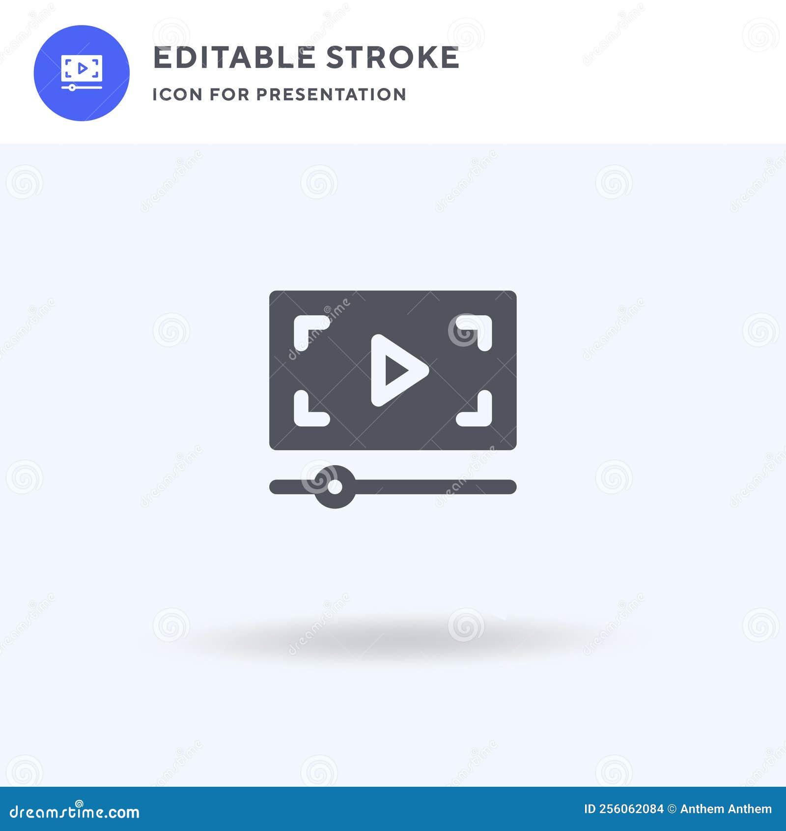Video Player Icon Vector, Filled Flat Sign, Solid Pictogram Isolated on ...