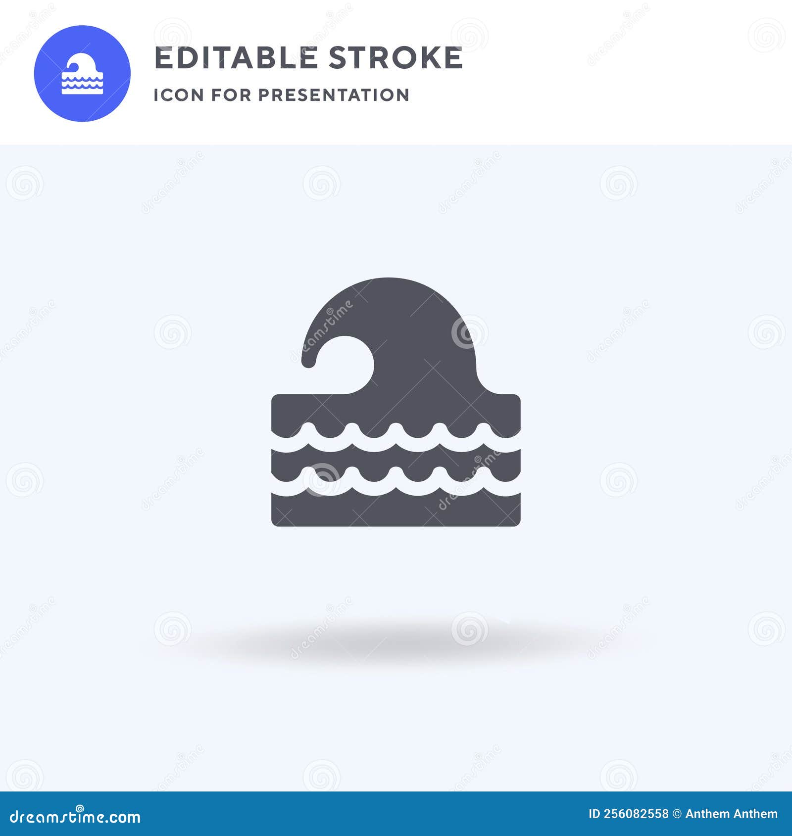 Wave Icon Vector, Filled Flat Sign, Solid Pictogram Isolated on White ...