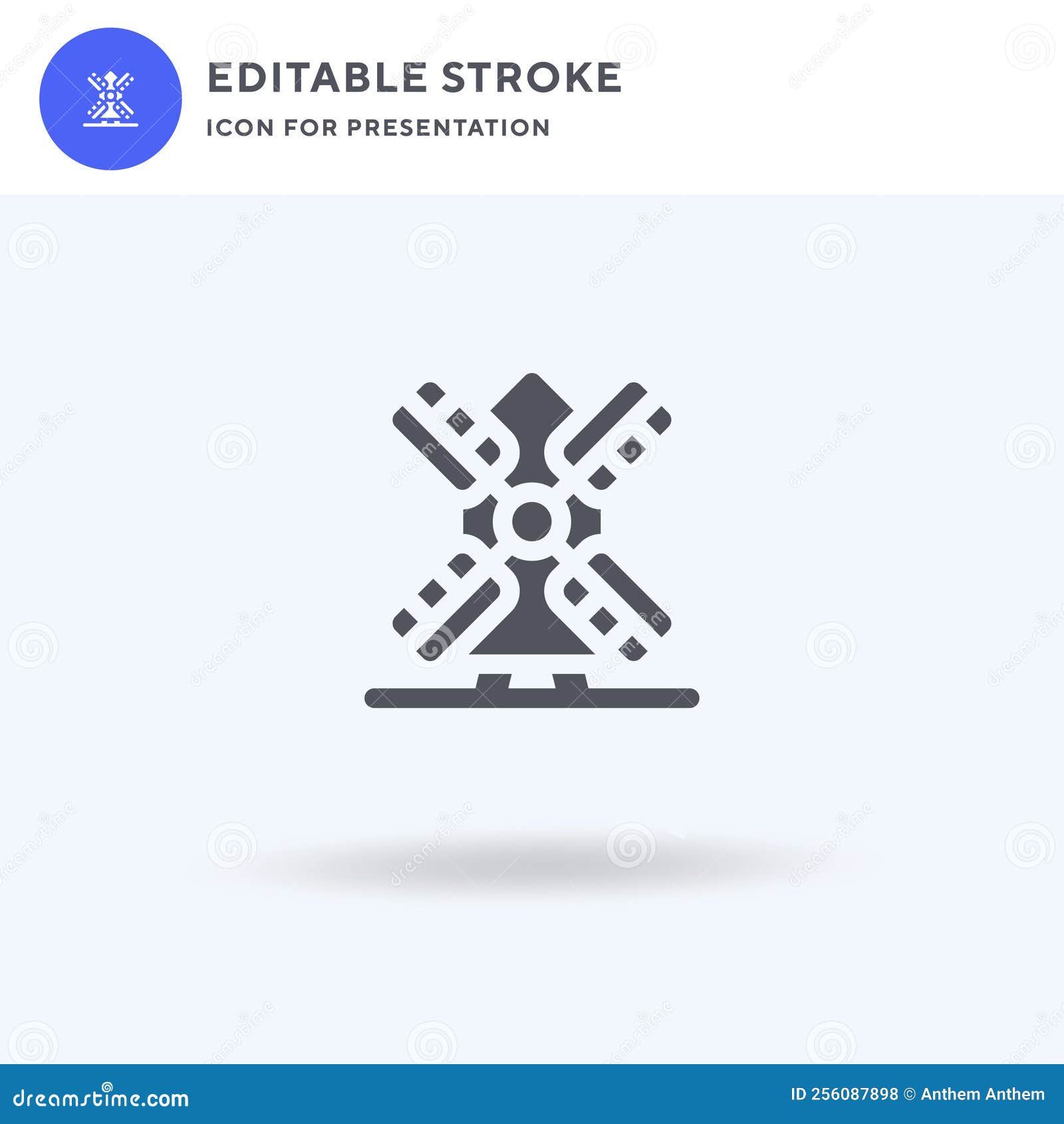 Windmill Icon Vector, Filled Flat Sign, Solid Pictogram Isolated on ...