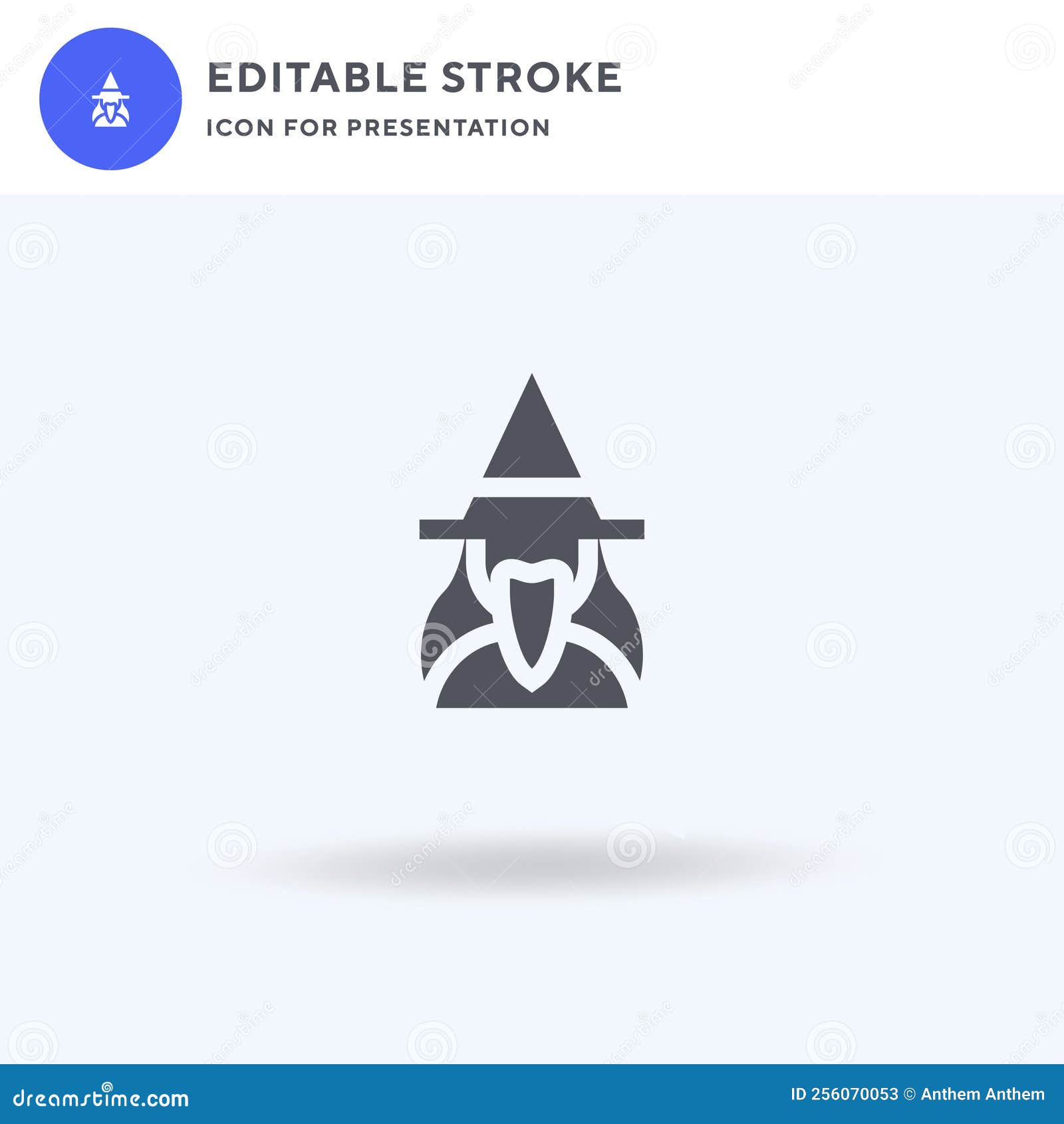 Wizard Icon Vector, Filled Flat Sign, Solid Pictogram Isolated on White ...